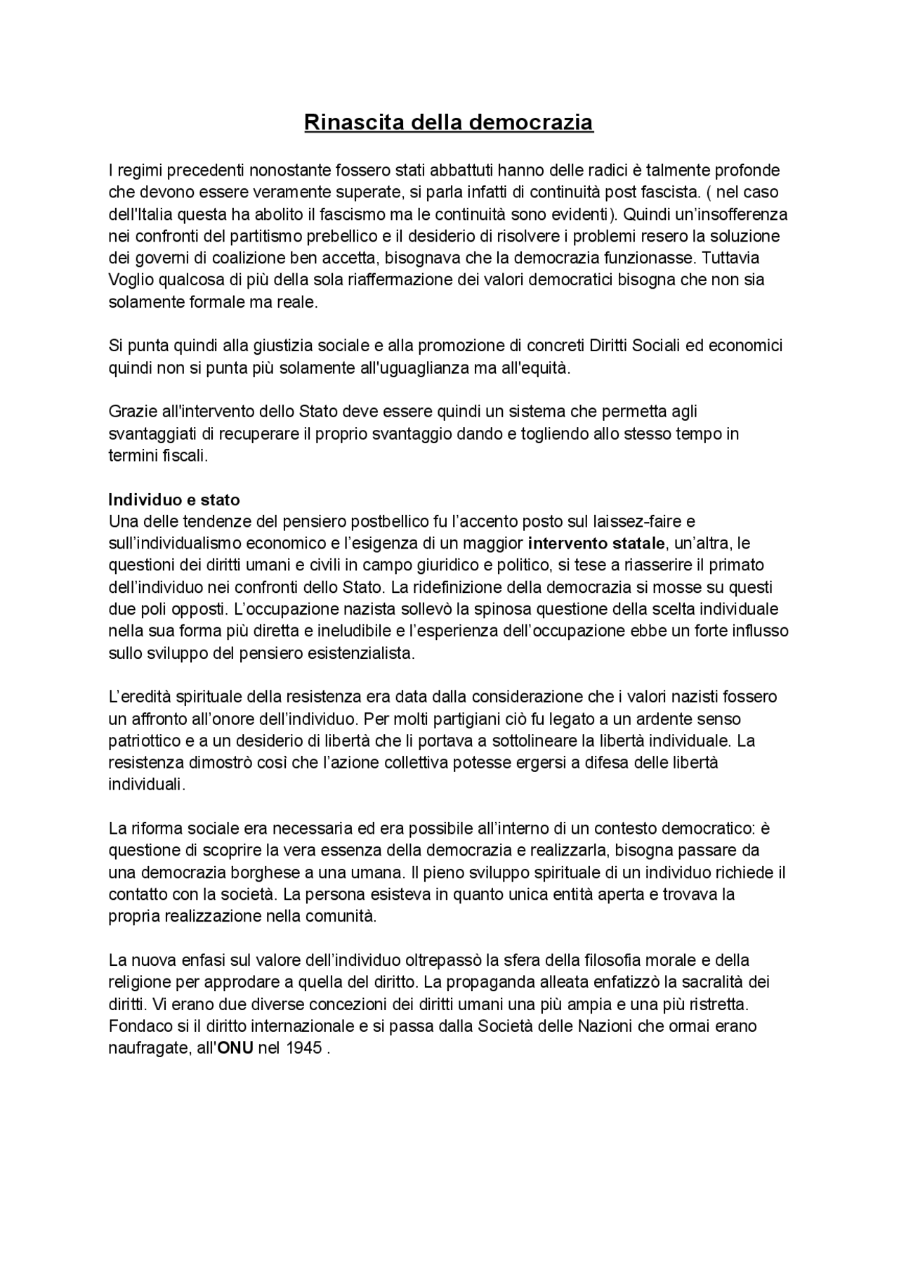 Rinascita Della Democrazia Docsity