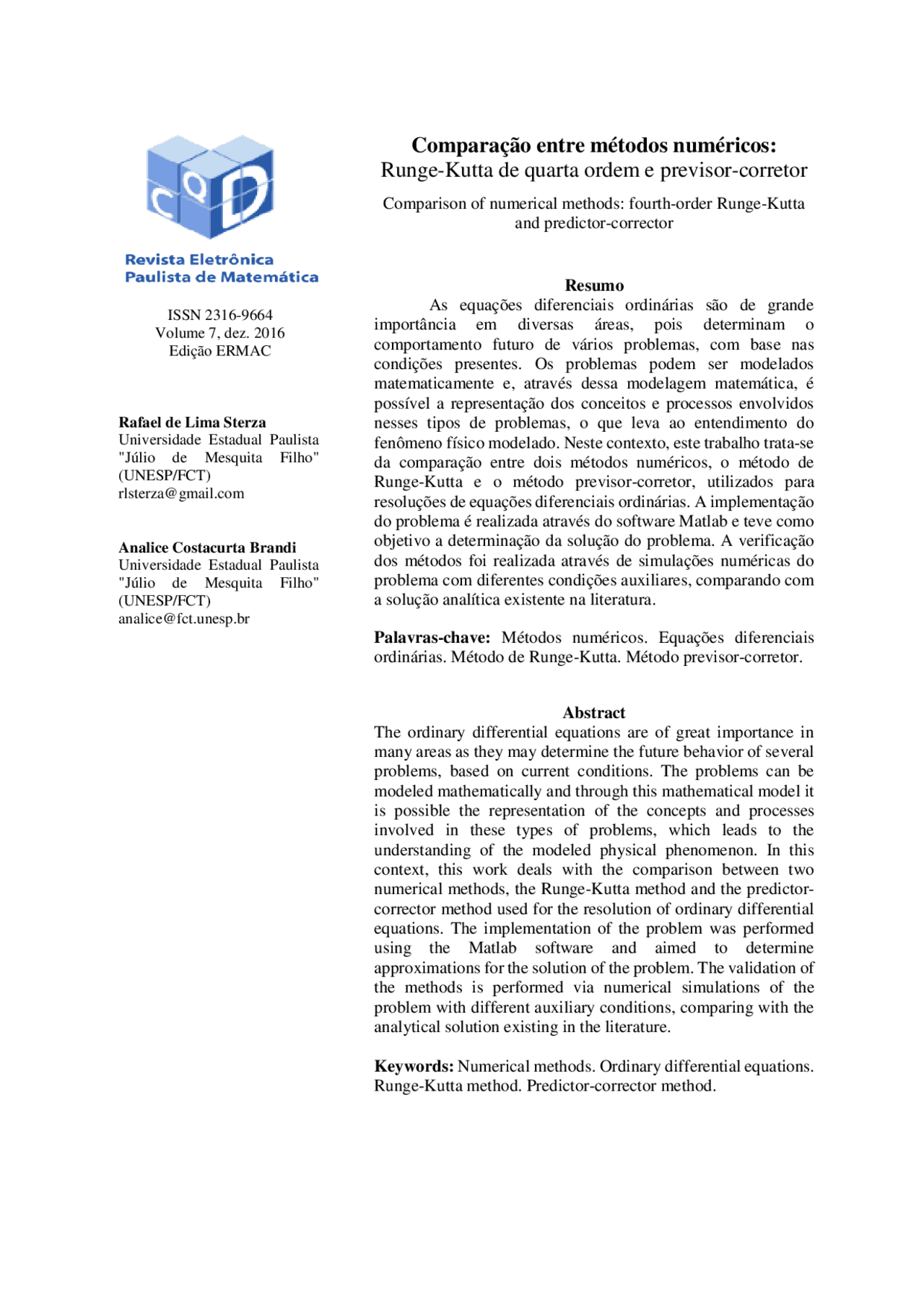 Matematica Computacional Para Engenharia Notas De Aula Matemática