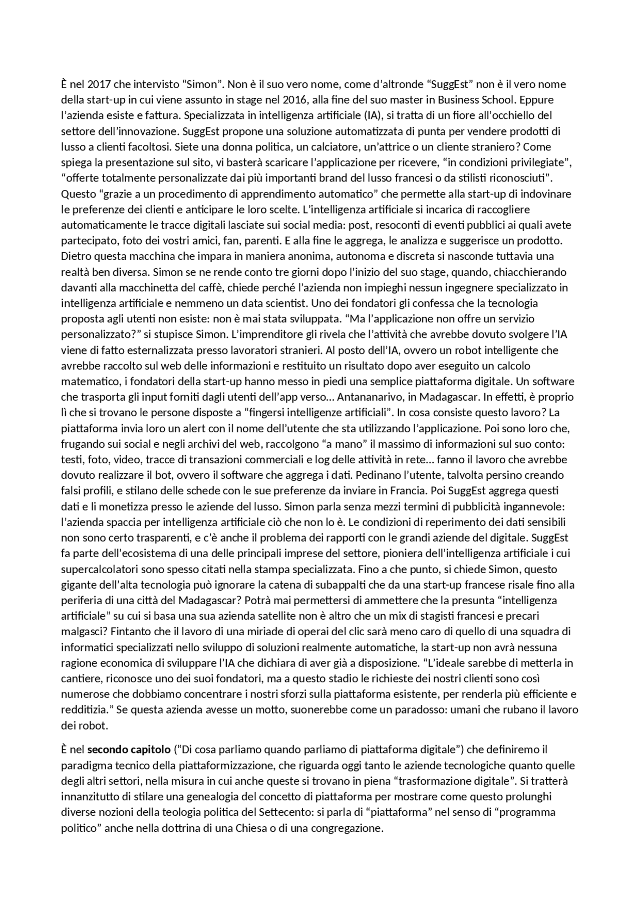Riassunto Schiavi Del Clic Di Antonio Casilli Docsity