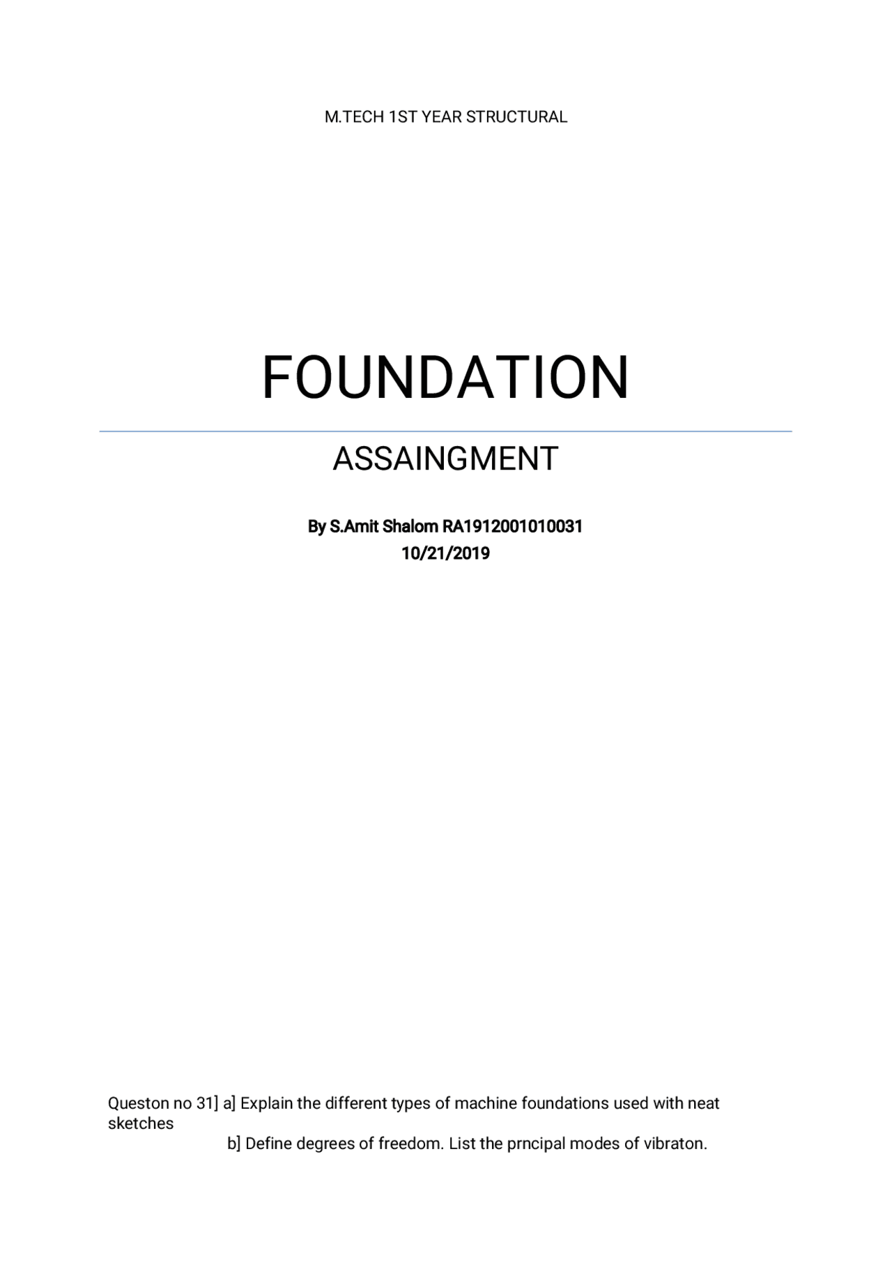 Foundation Engineering Docsity