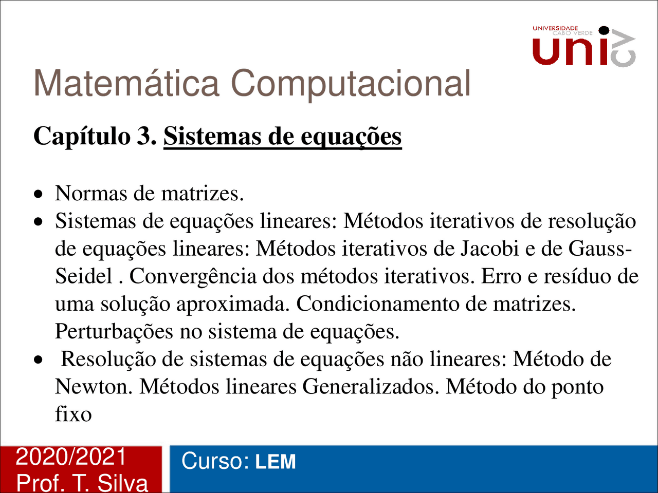 Matematica computacional | Resumos Matemática Aplicada - Docsity