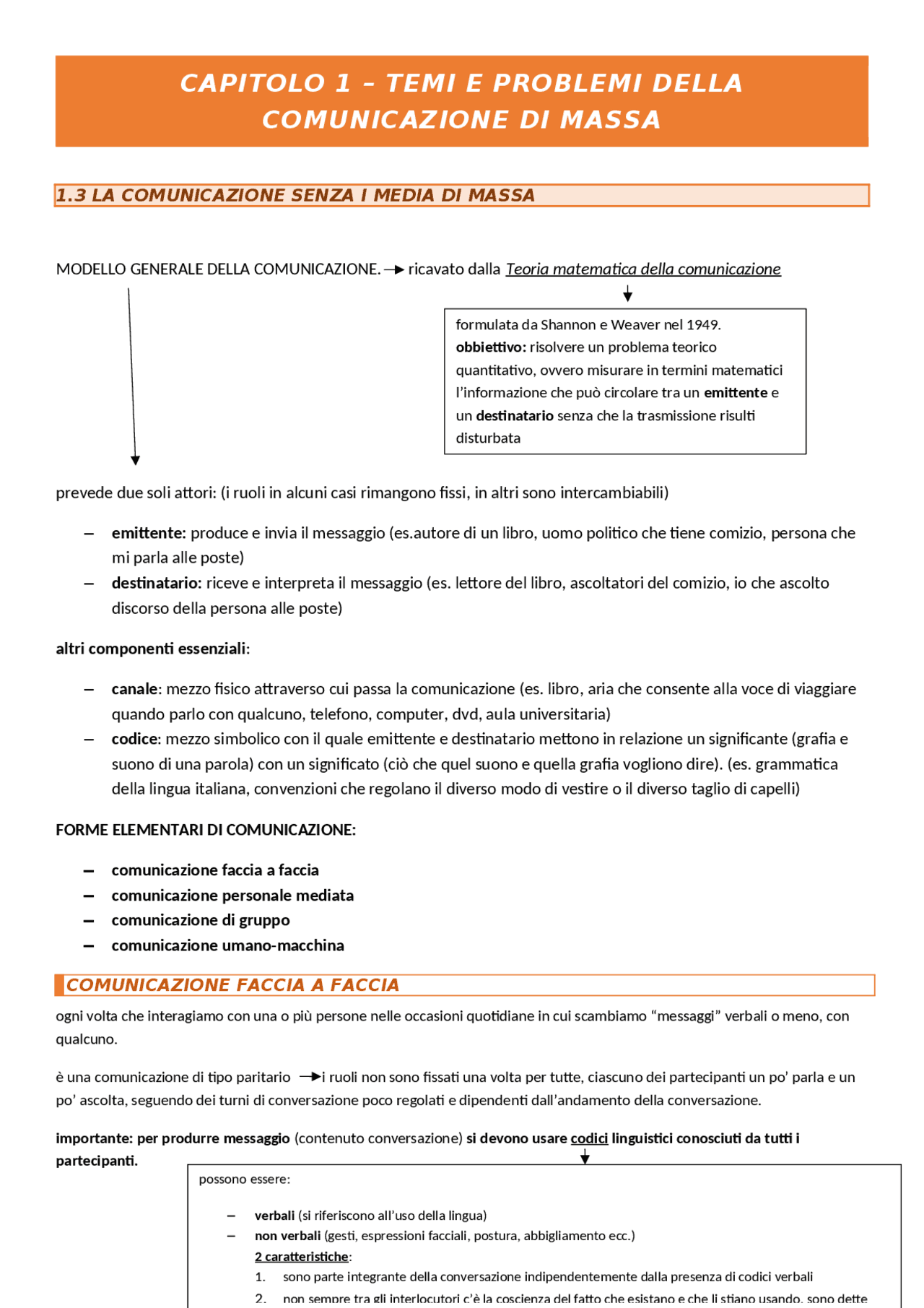 Schemi Capitolo 1 Comunicazioni Di Massa Docsity