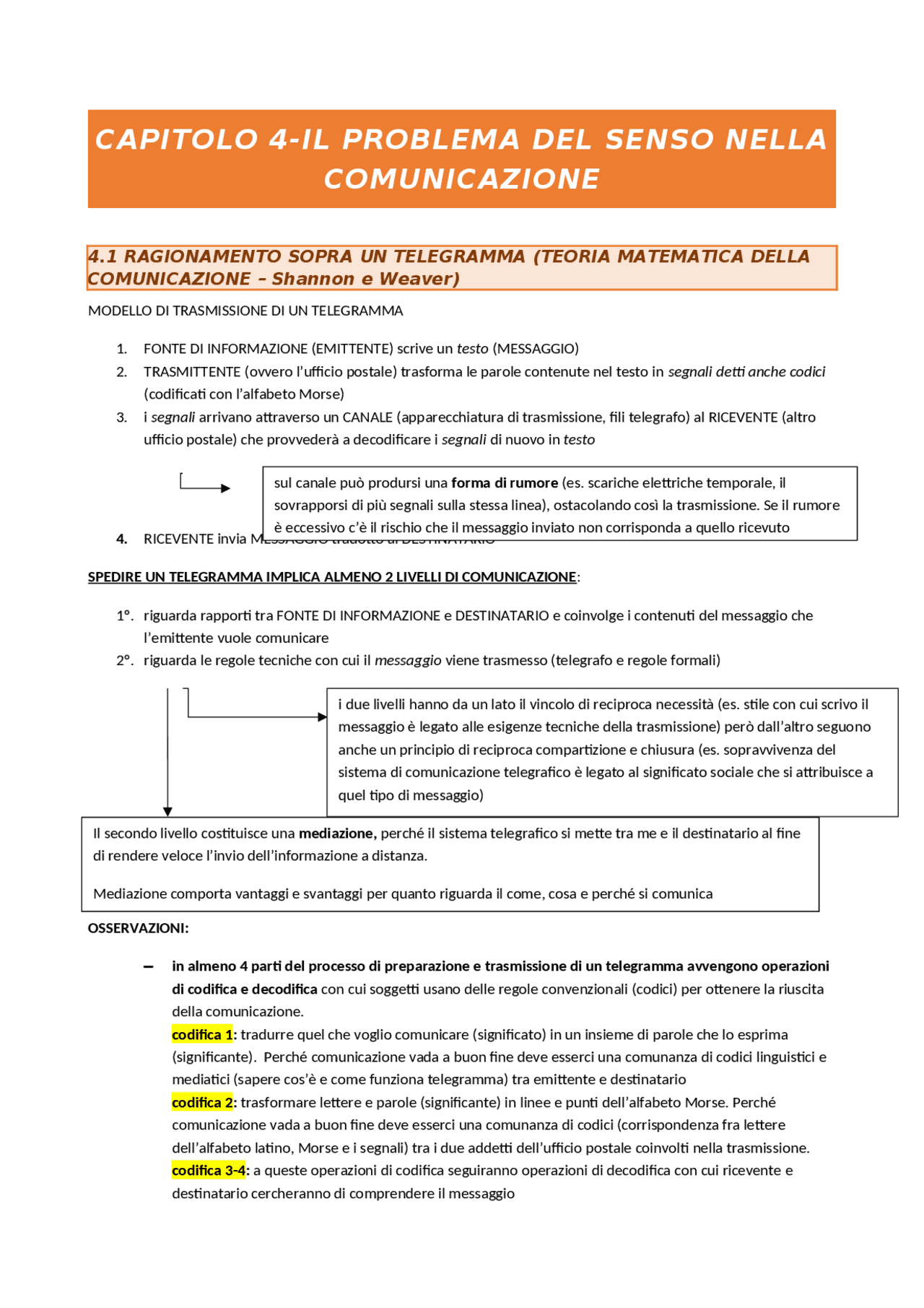 La comunicazione telegrafica: codifica, decodifica e livelli di ...