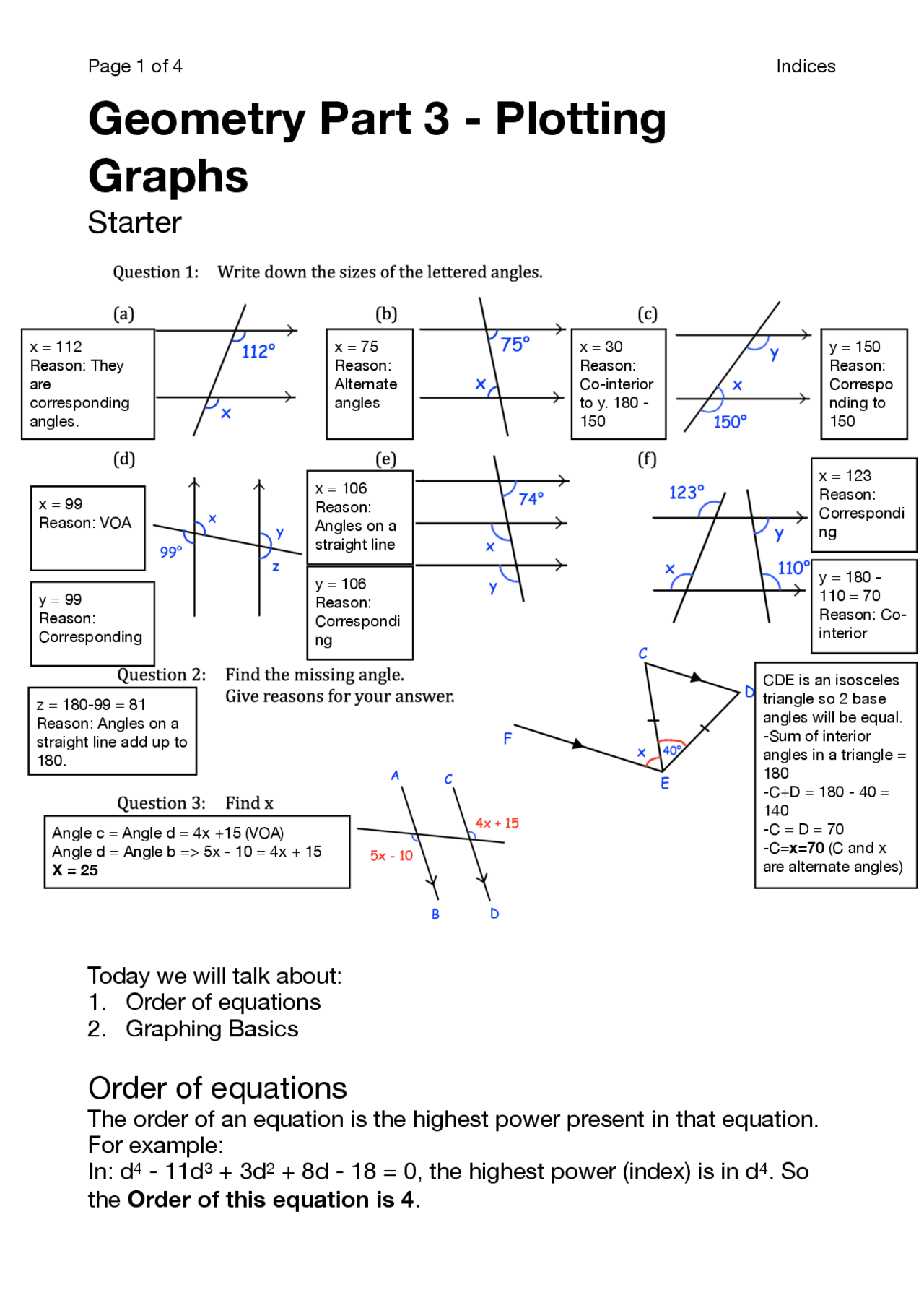 Algebra Properties Of Graphs Docsity