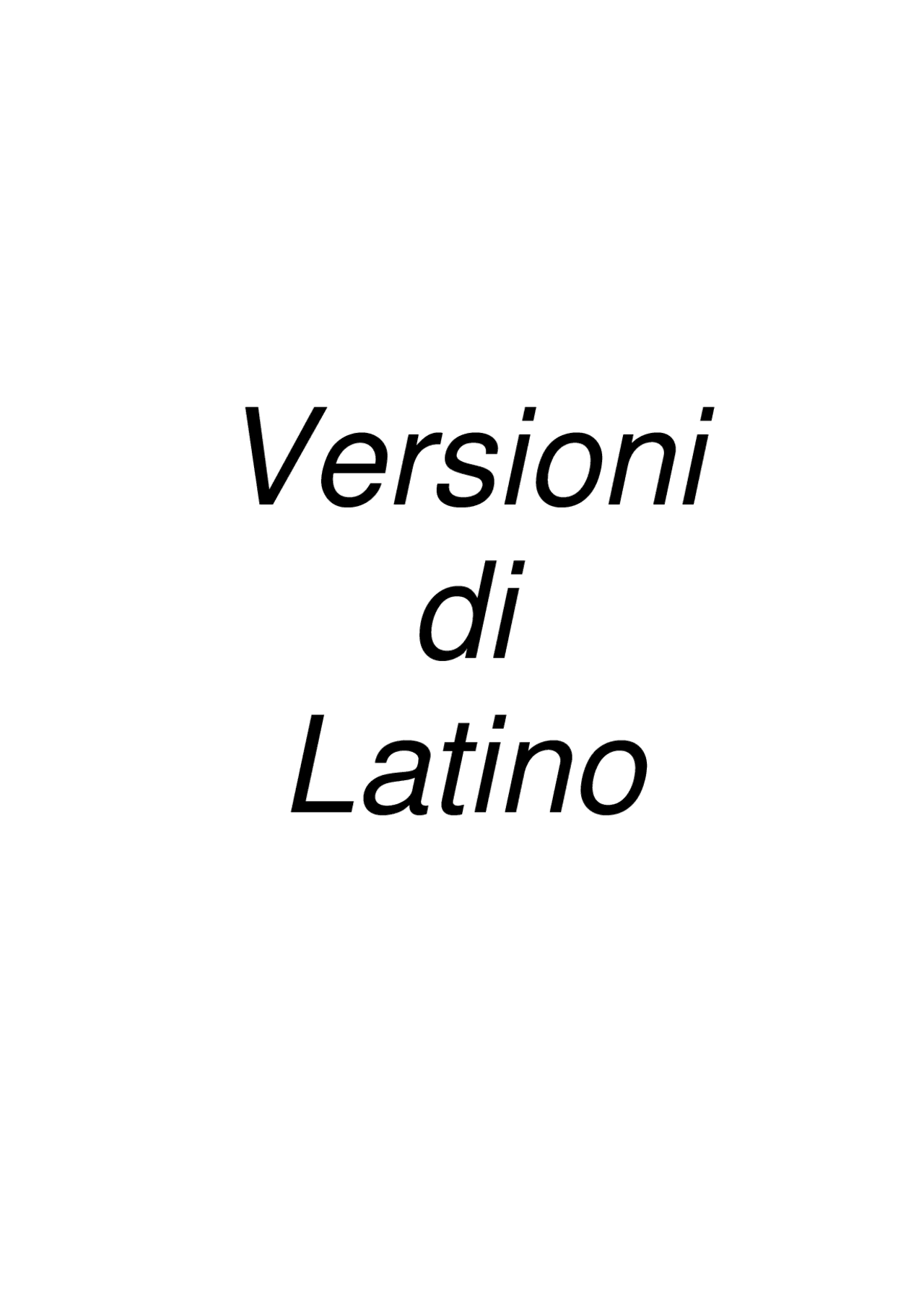 10 Versioni Di Latino Docsity