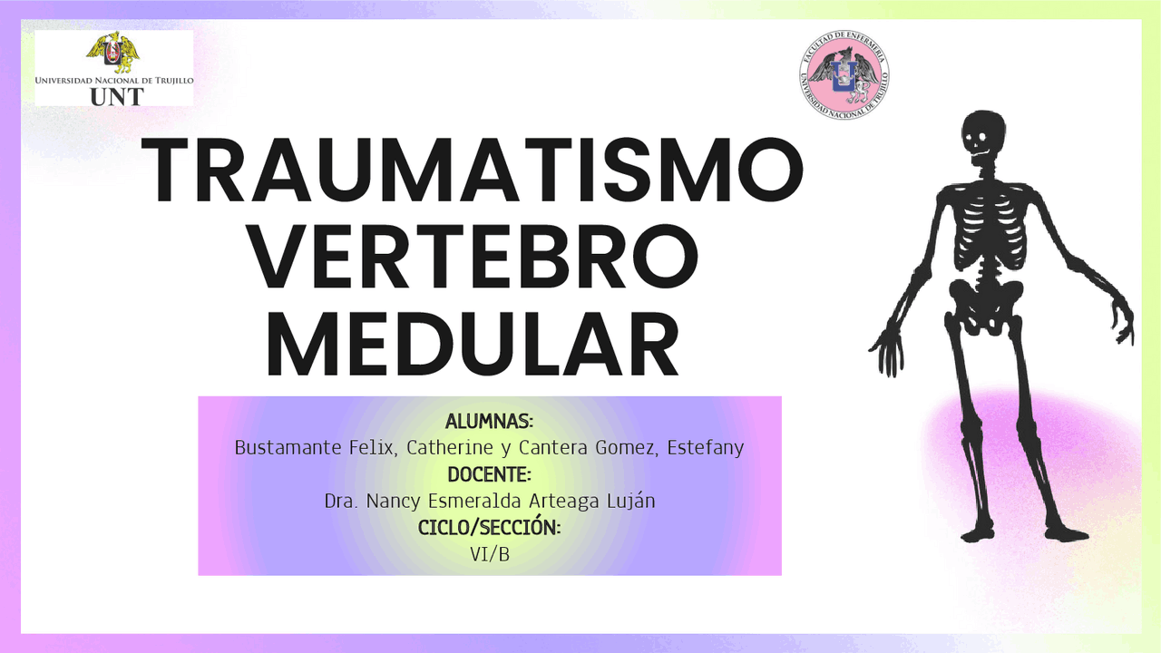 Traumatismo vertebro medular | Diapositivas de Enfermería | Docsity