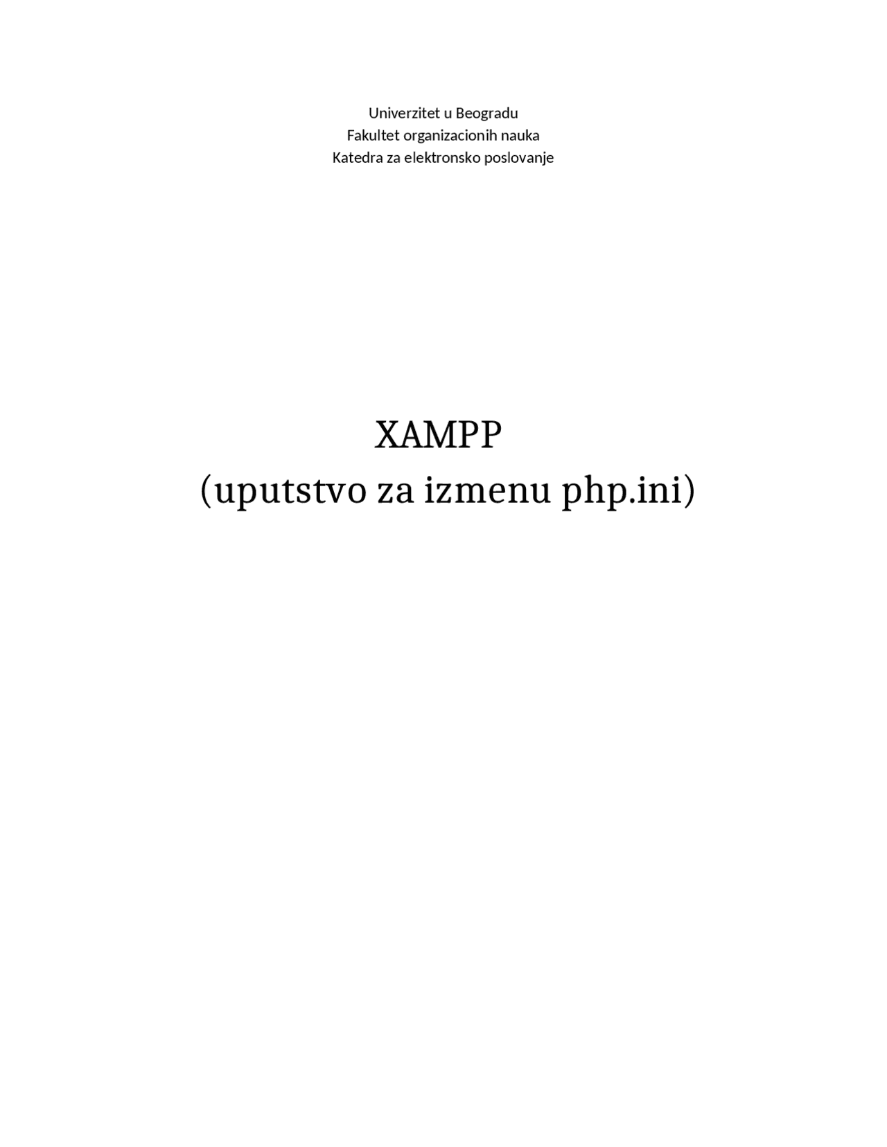 Uputstvo za php u xamppu | Vodiči, Projekti, Istraživanja' predlog Informatika - Docsity