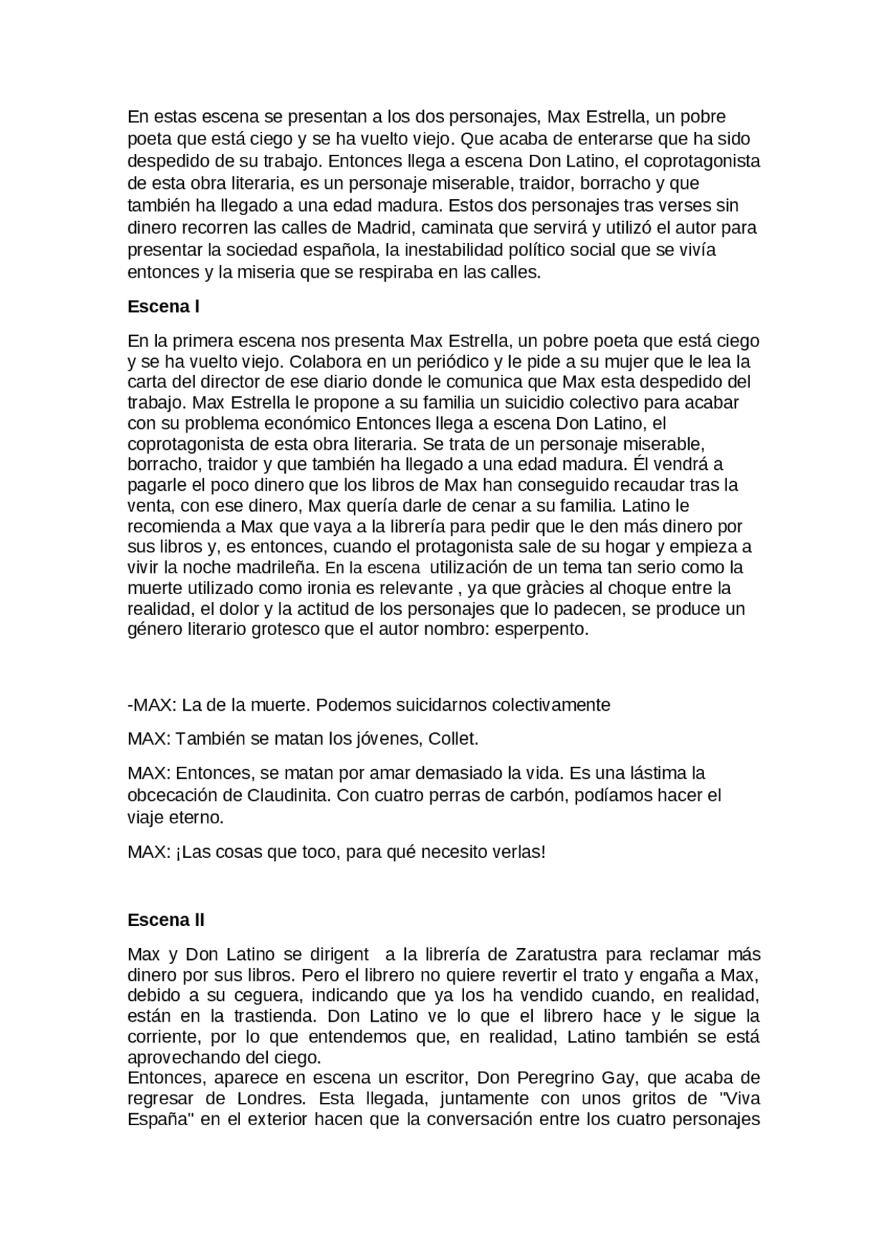 Resumen De Luces De Bohemia Docsity