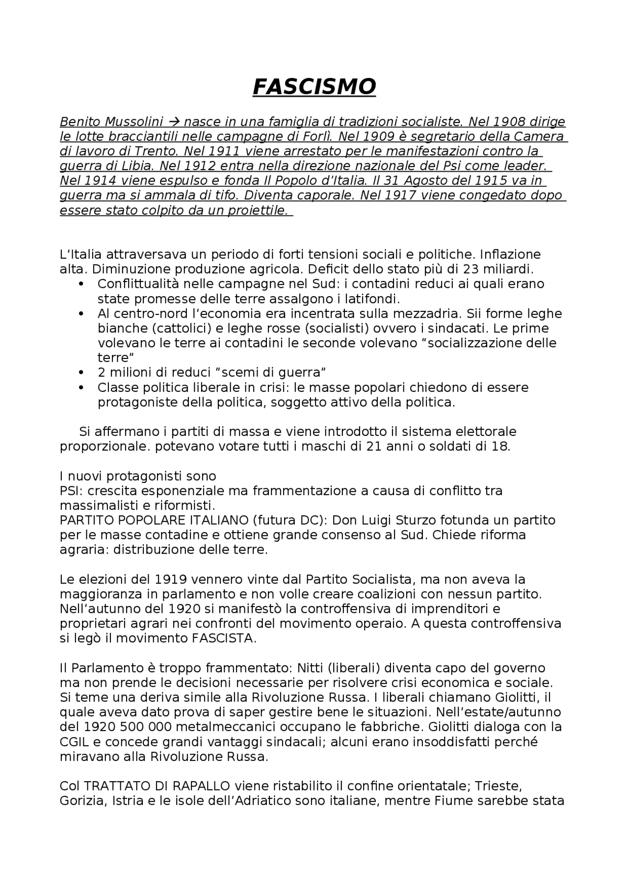 Programma storia quinta superiore - Docsity