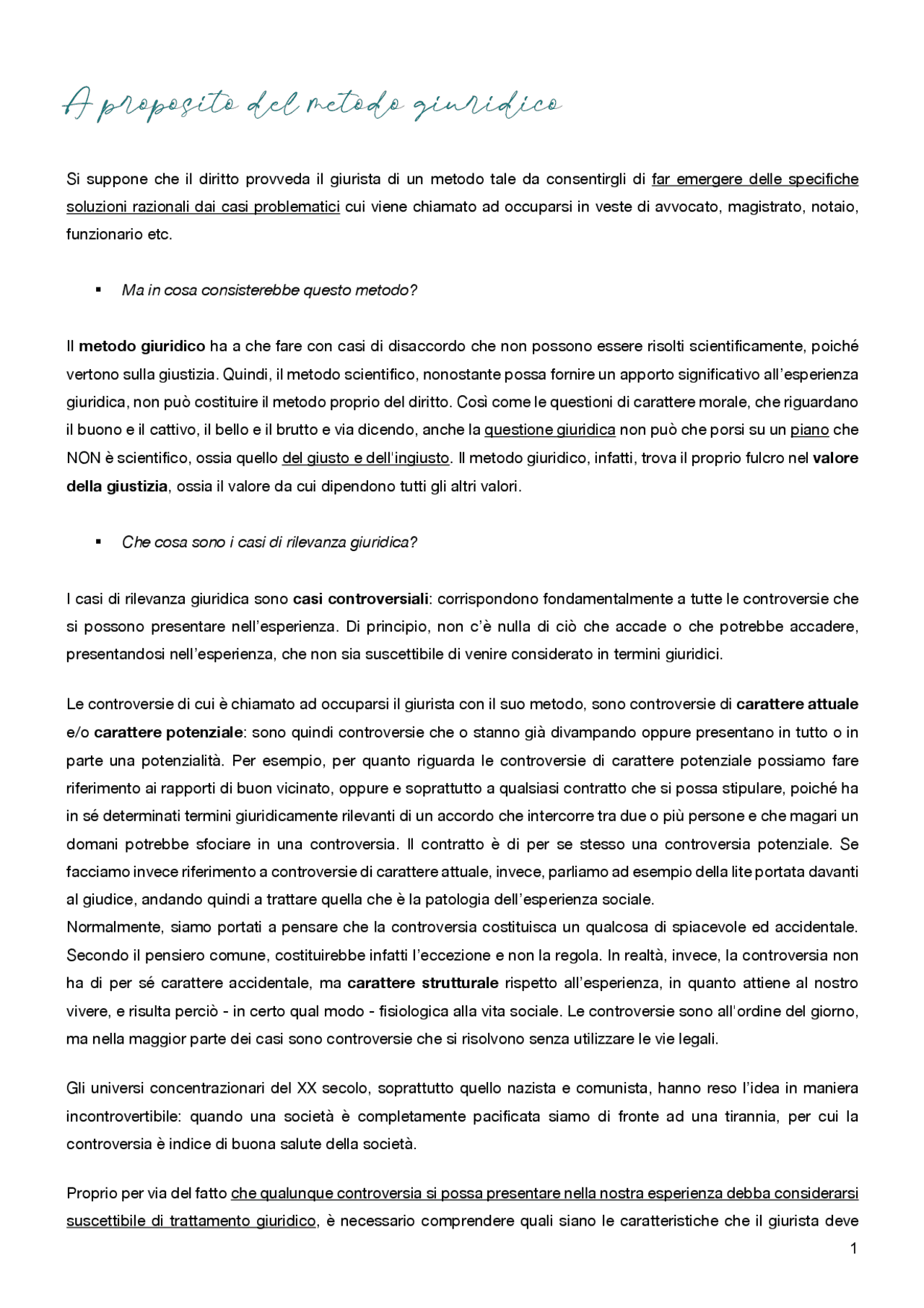 Appunti Sul Metodo Giuridico E Le Preleggi E Linterpretazione Di Vito