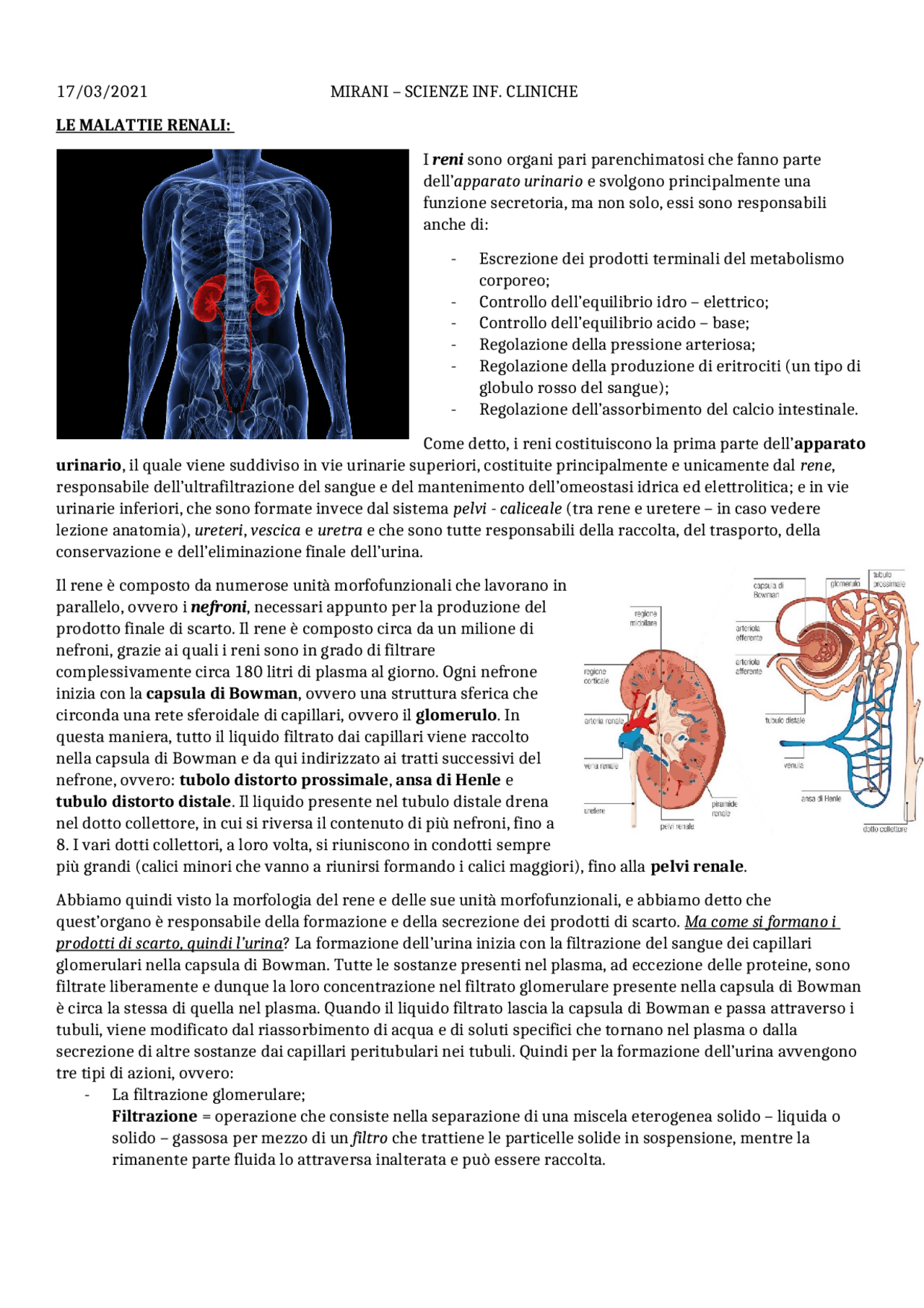 Malattie Renali Clinica 1 Docsity