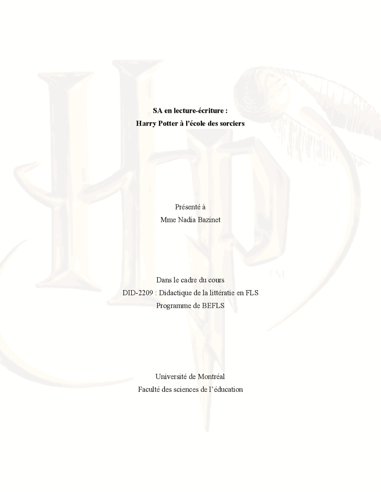 SA en lecture-écriture : Harry Potter à l'école des sorciers | Guide ...