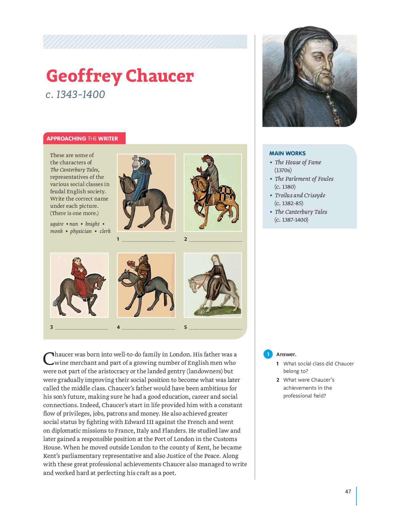 Chaucer: introduction - Docsity