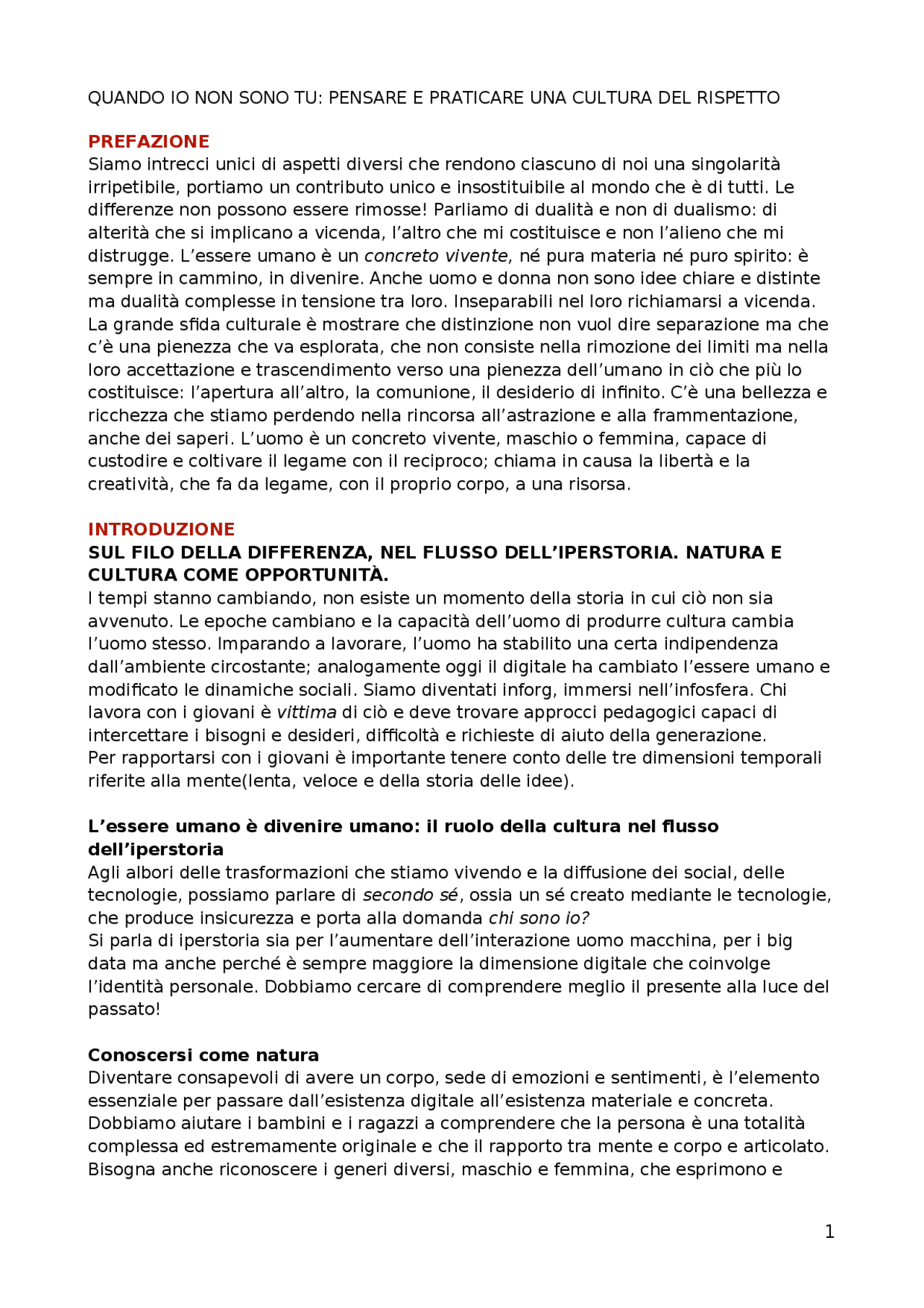 Riassunto Quando Io Non Sono Tu Docsity