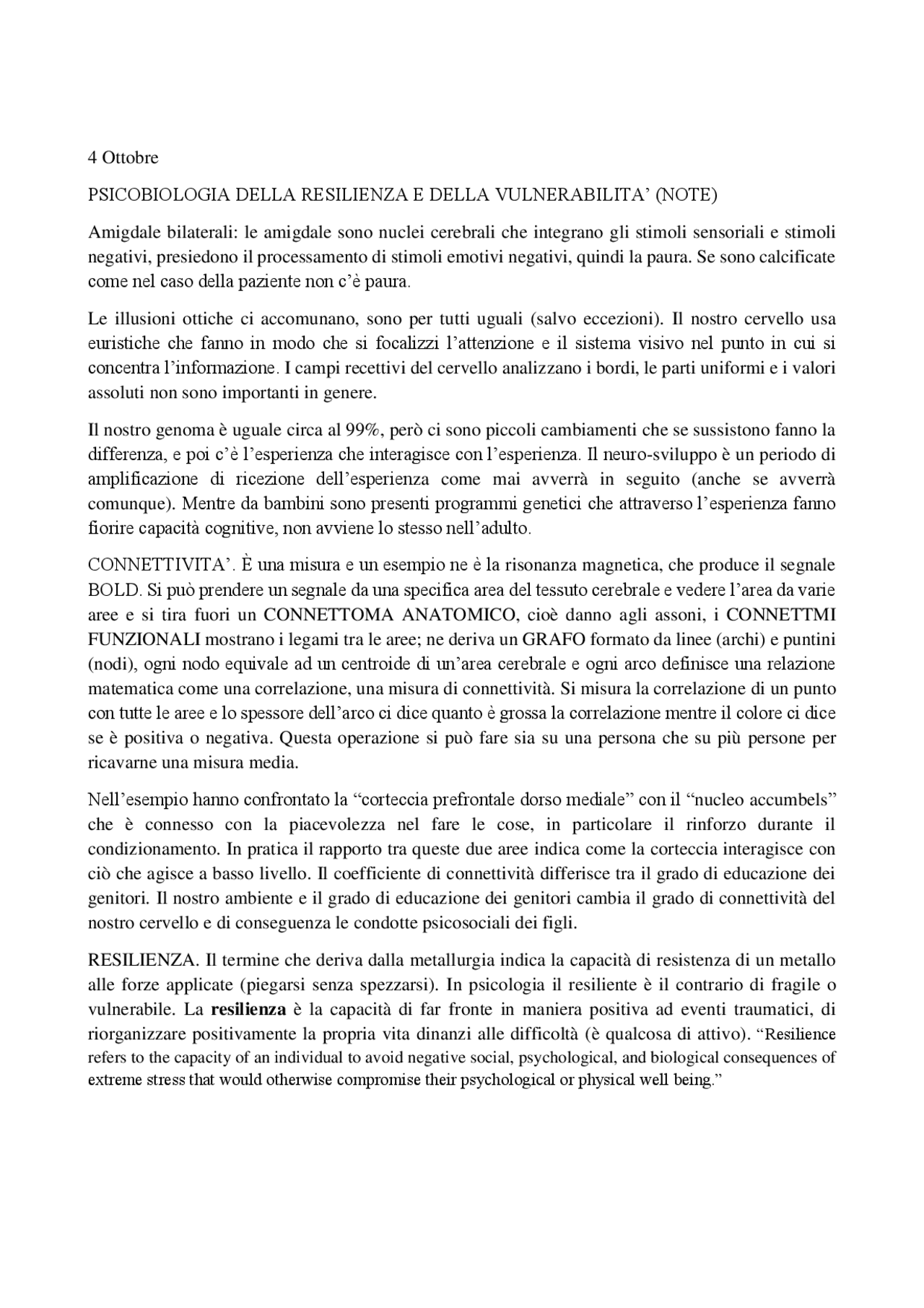 Appunti Psicobiologia Docsity