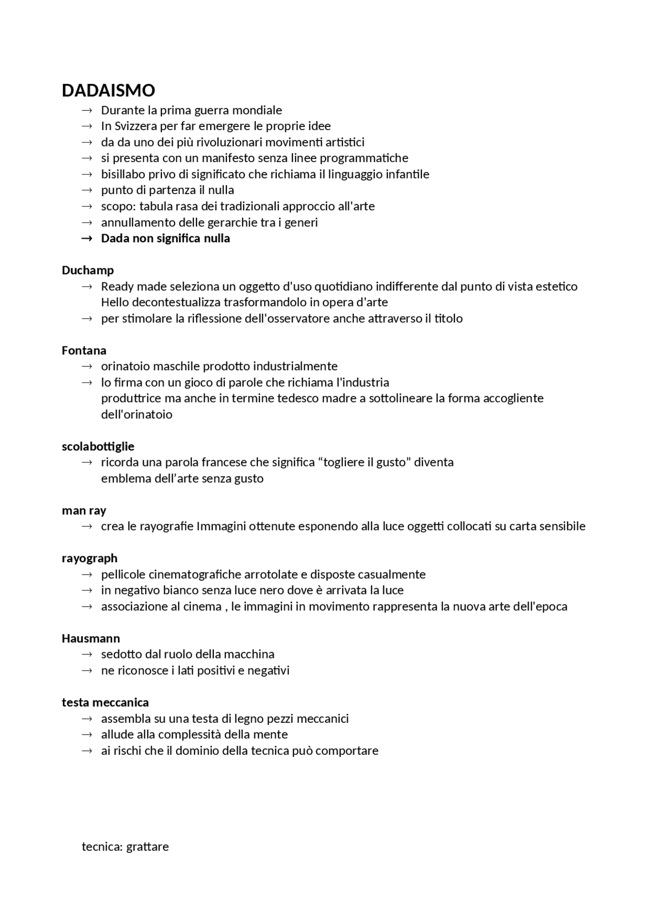 Dadaismo Per Maturità Docsity