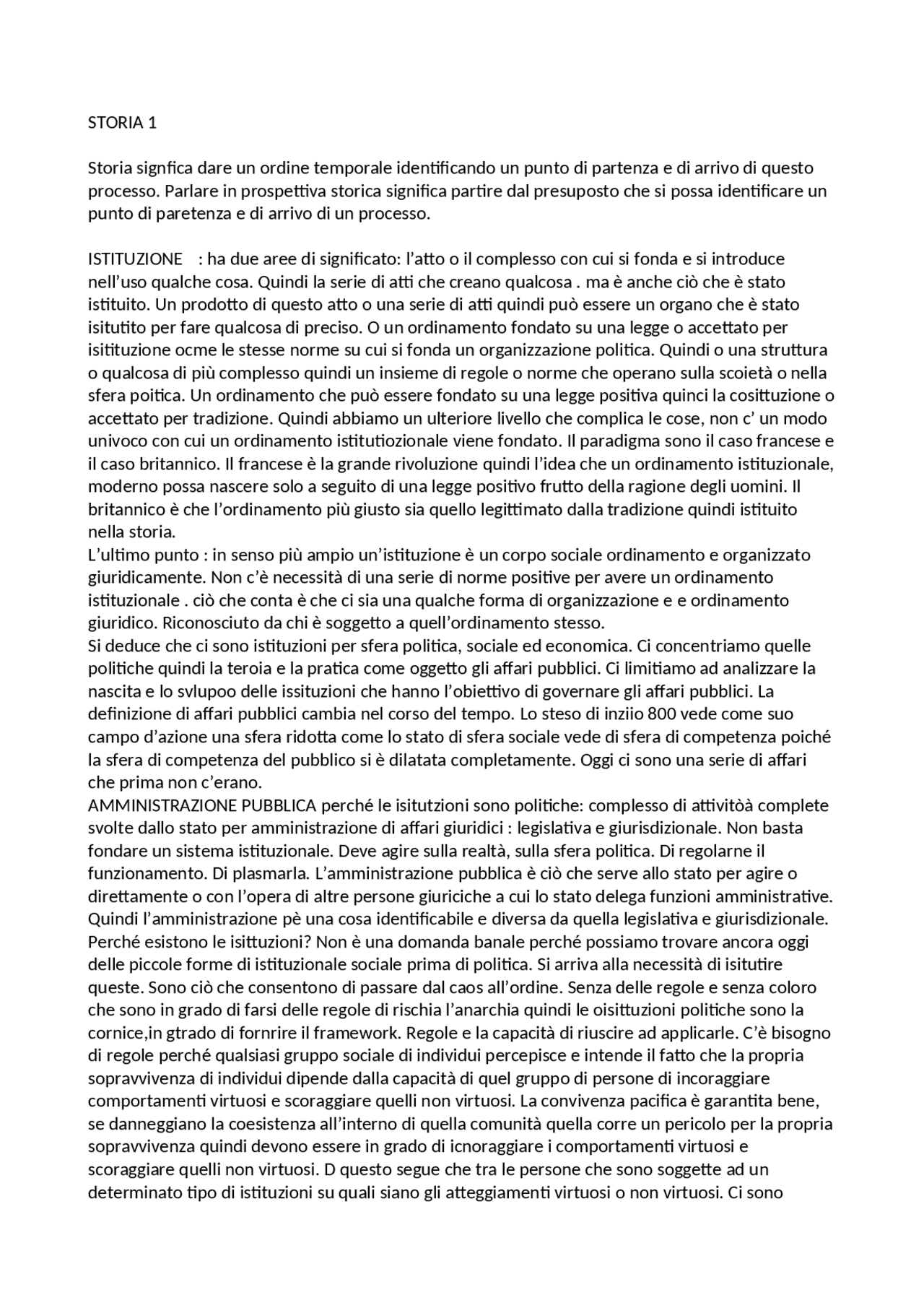 Storia Delle Istituzioni Politiche Docsity