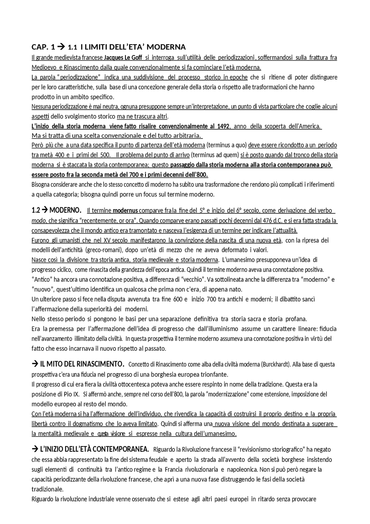 Riassunto Storia Moderna Criscuolo Docsity