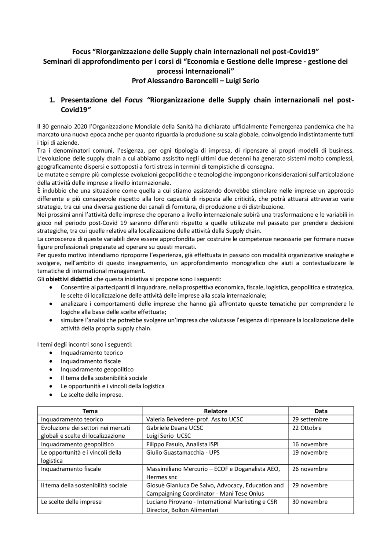 Egi Syllabus Focus Istruzioni 2020 Docsity