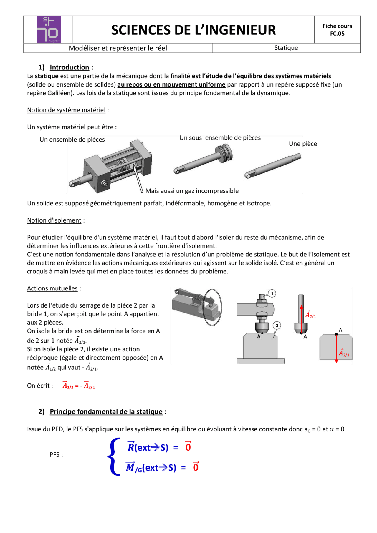 Statique mecanique fondamentale - Docsity