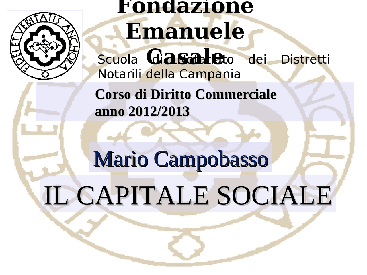 Il Capitale Sociale Docsity