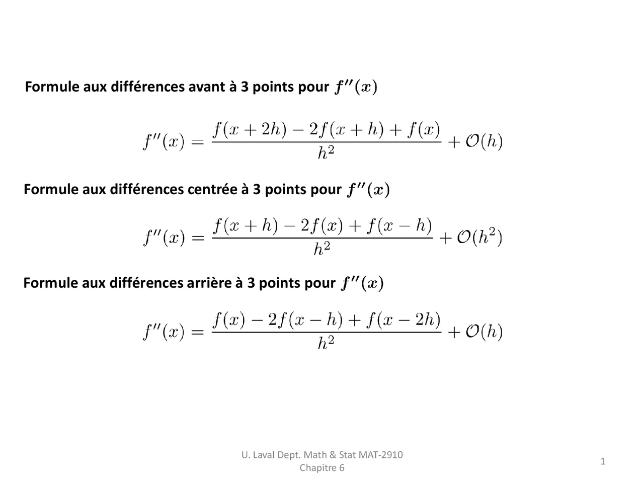 Analyse Numérique Pour LingénieurÉquations Différentielles Formules