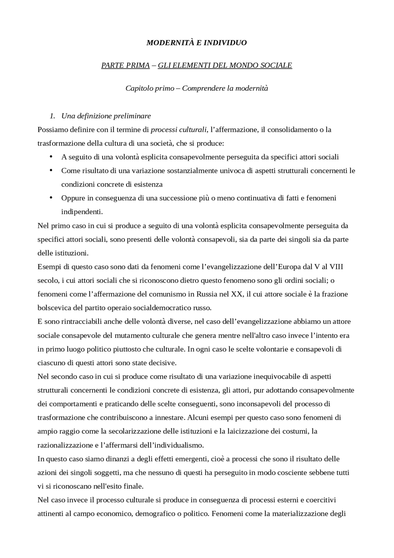 Modernità E Individuo Abbruzzese Docsity