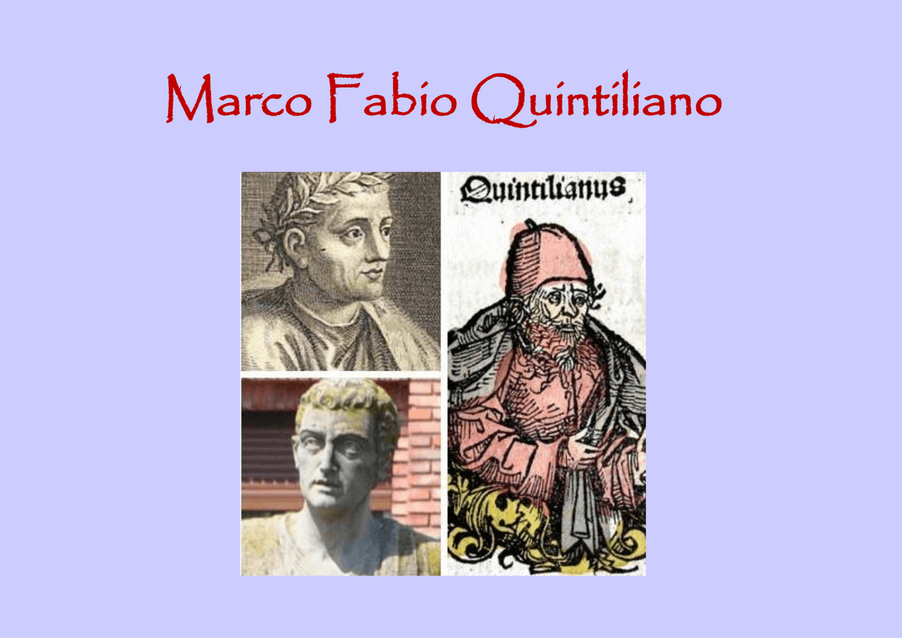 Quintiliano: la vita, le opere, la pedagogia | Schemi e mappe ...