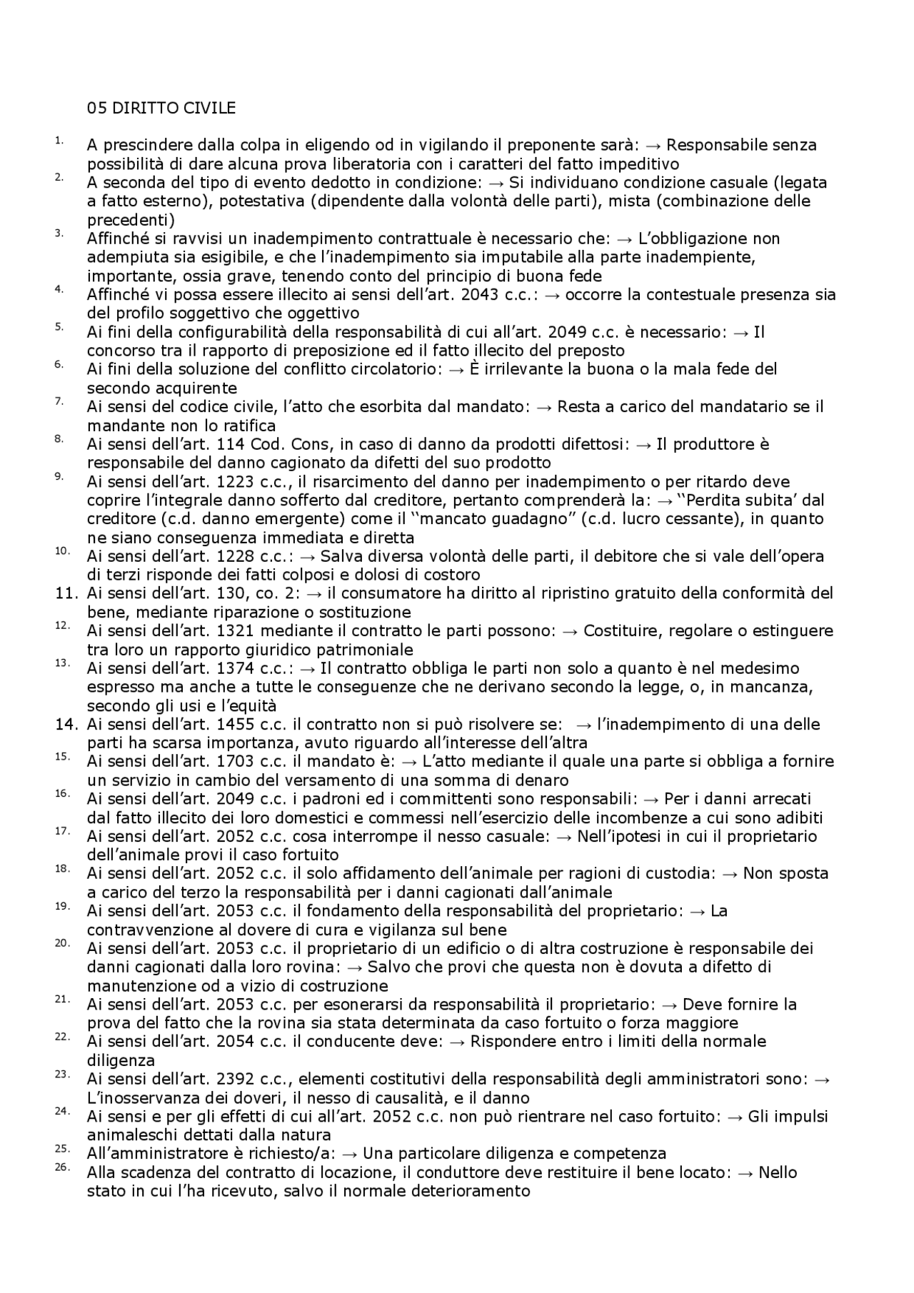 Test Di Diritto Civile Docsity