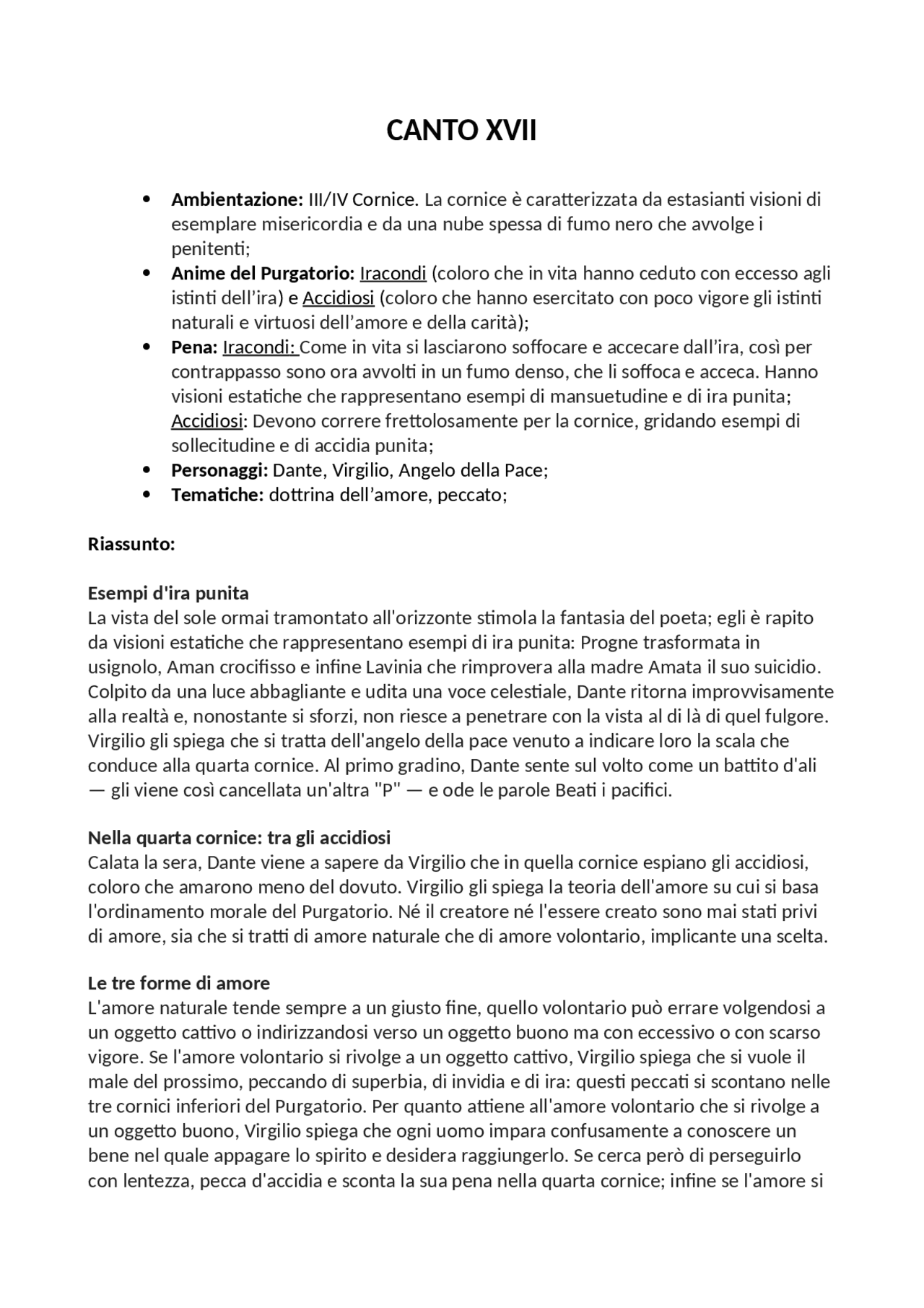 Divina Commedia, Purgatorio: Canto XVII. - Docsity