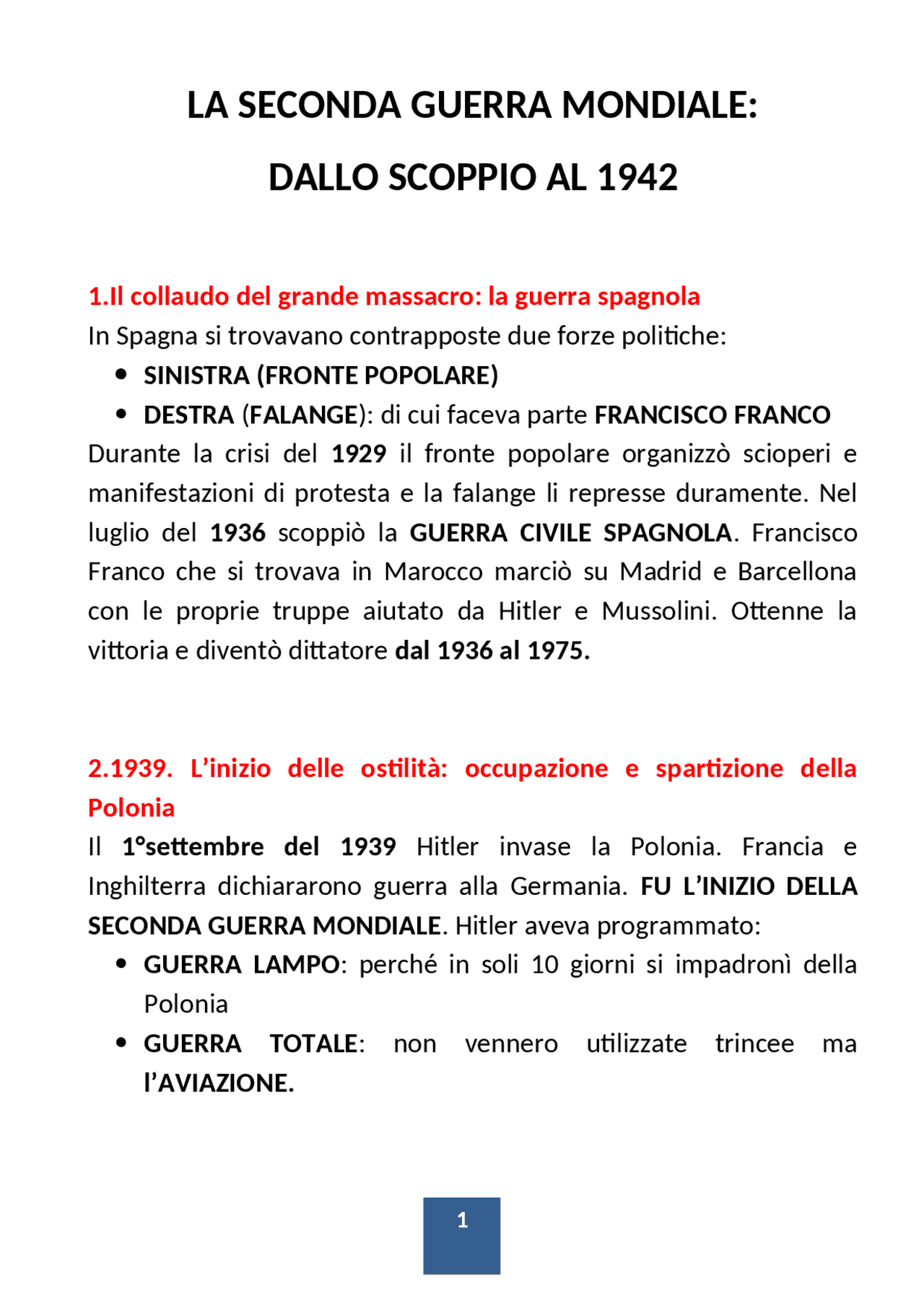 Sintesi Sulla Seconda Guerra Mondiale Docsity
