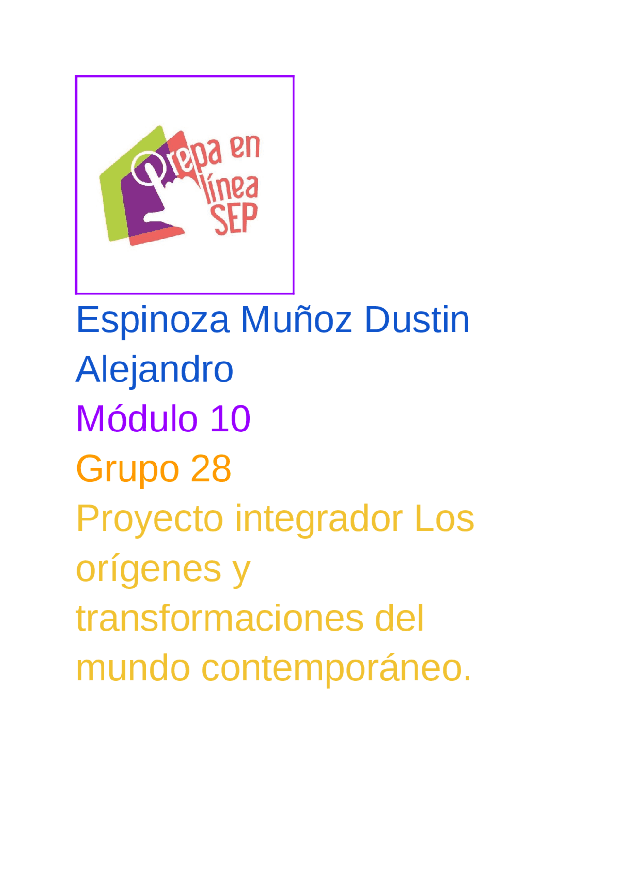 Proyecto Integrador Módulo 10 Docsity