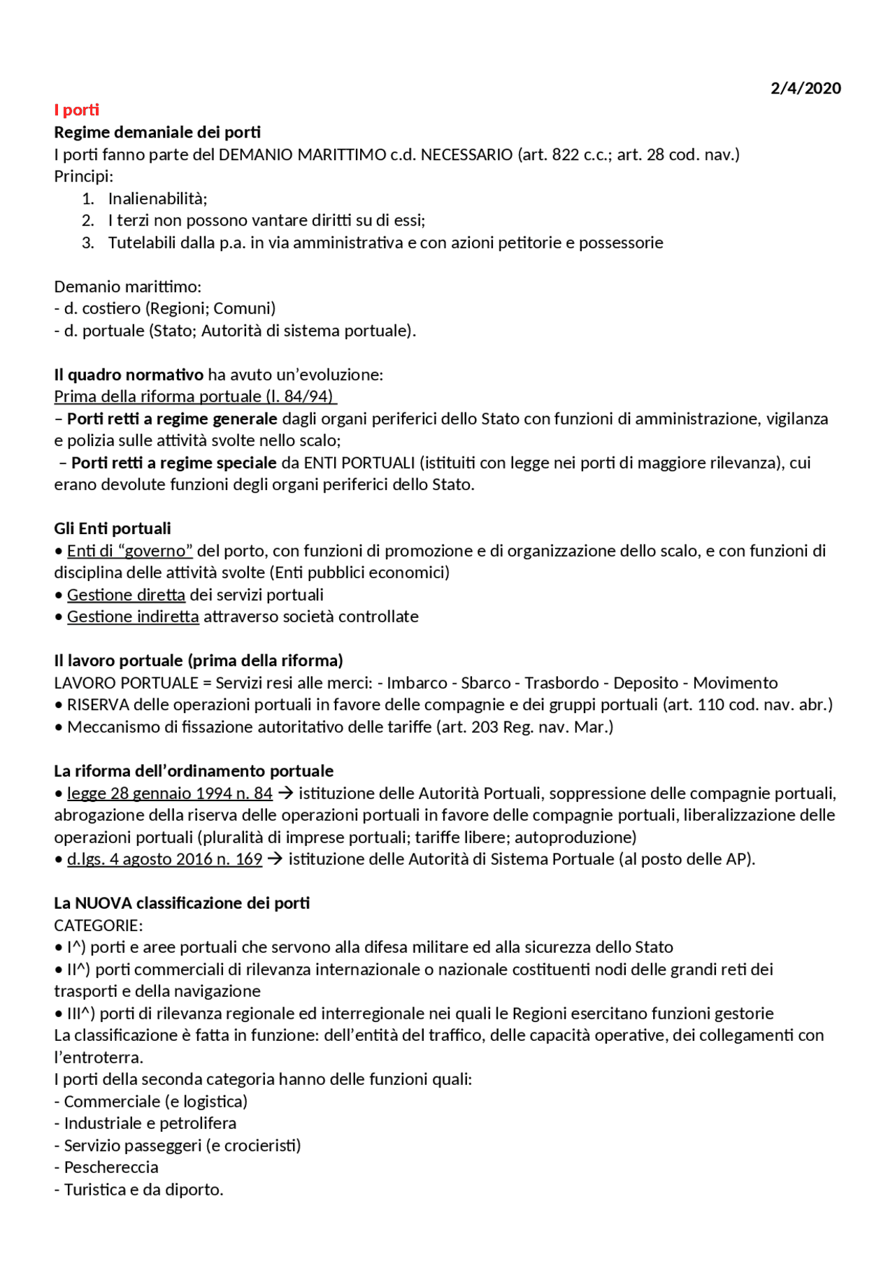 Appunti Di Diritto Della Navigazione Appunti Di Diritto Della