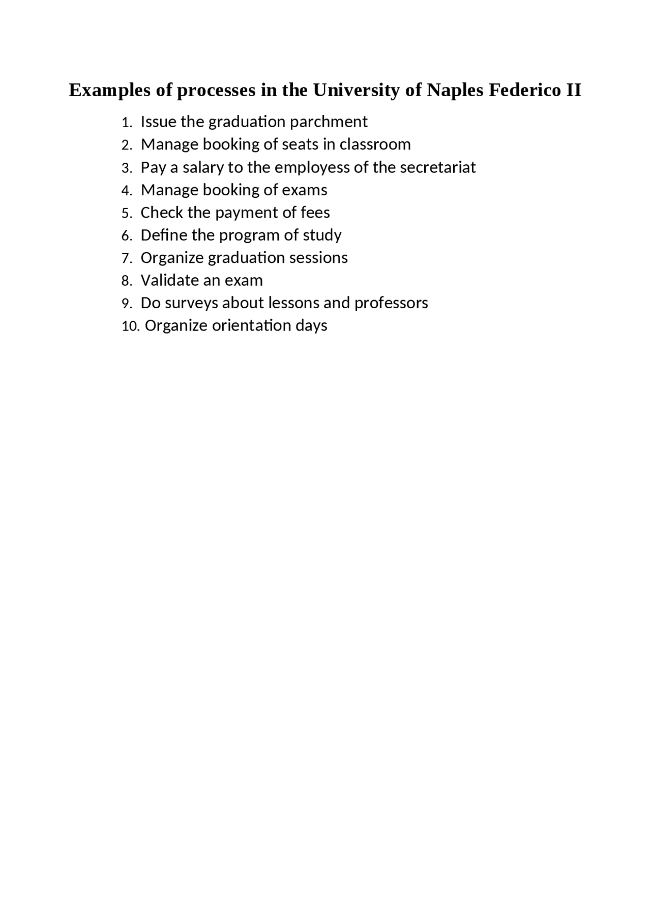 Esercizi Sistemi Informativi Docsity