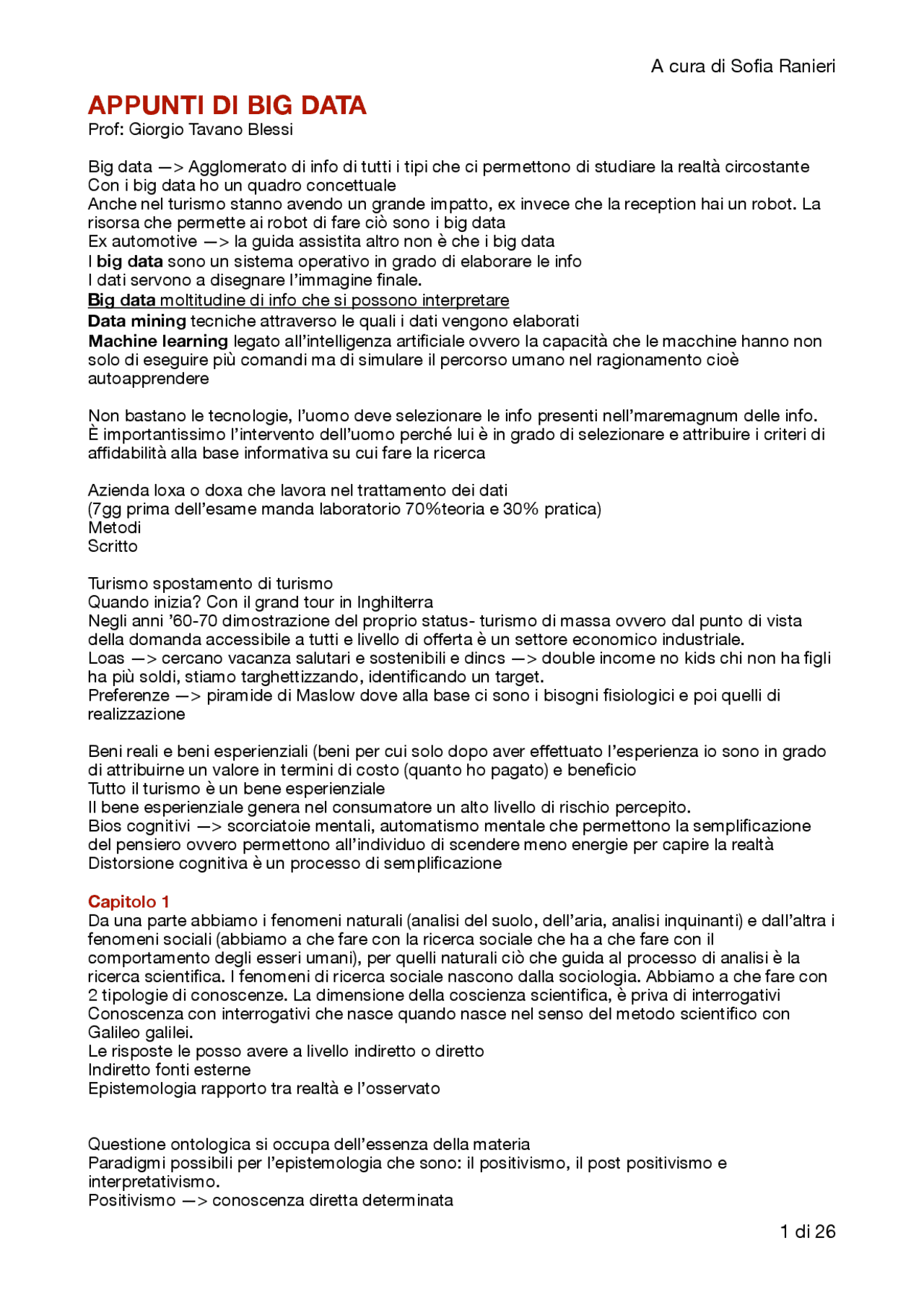 Appunti Completi Di Big Data Docsity