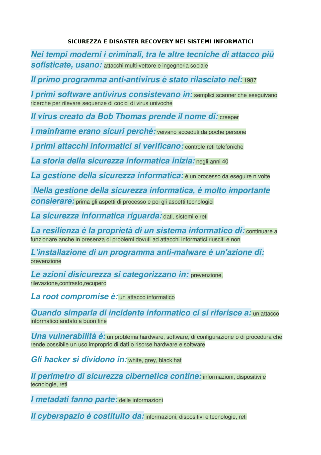 Sicurezza E Disaster Recovery Nei Sistemi Informatici Universitas