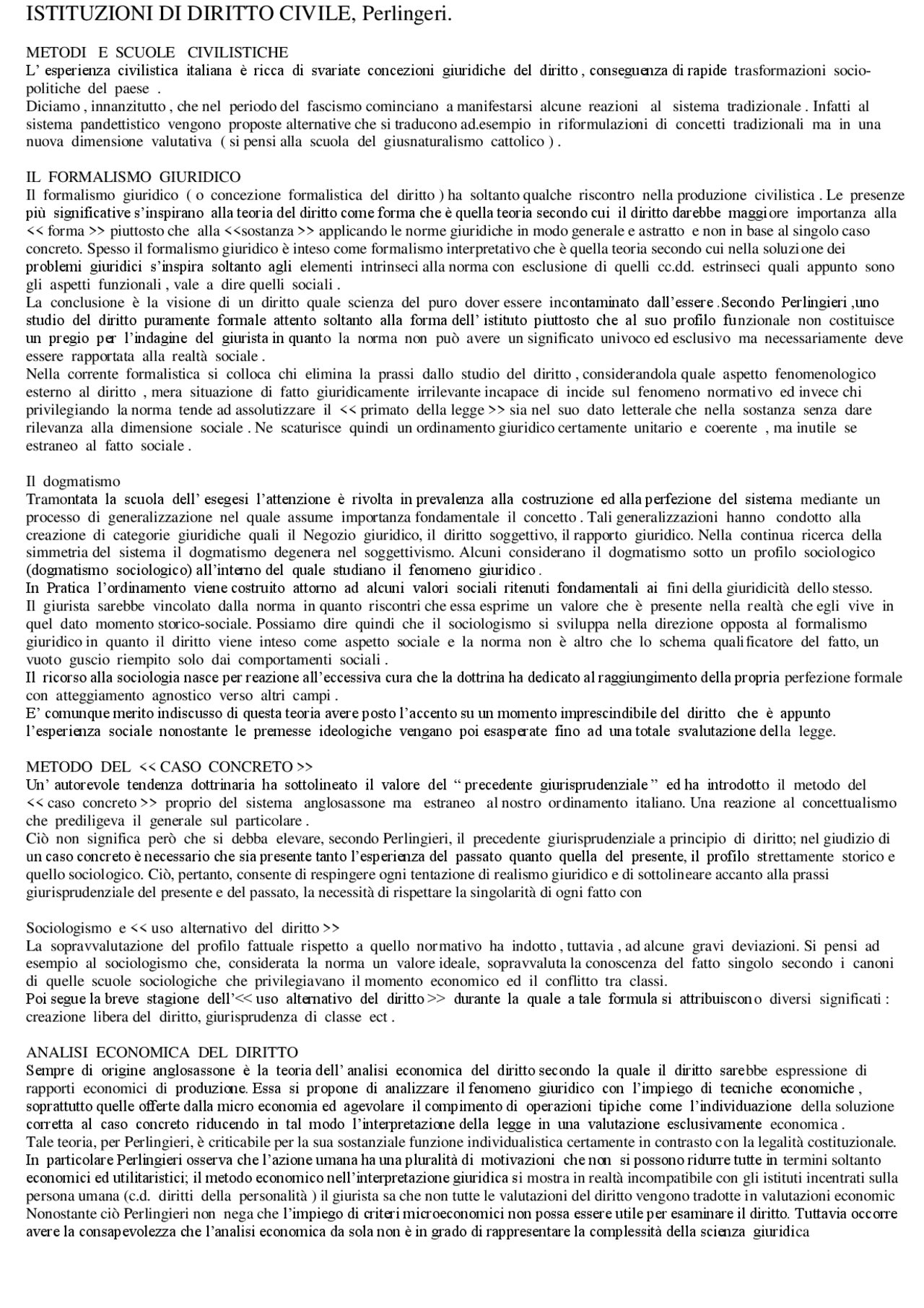Istituzioni Di Diritto Civile Perlingeri Docsity