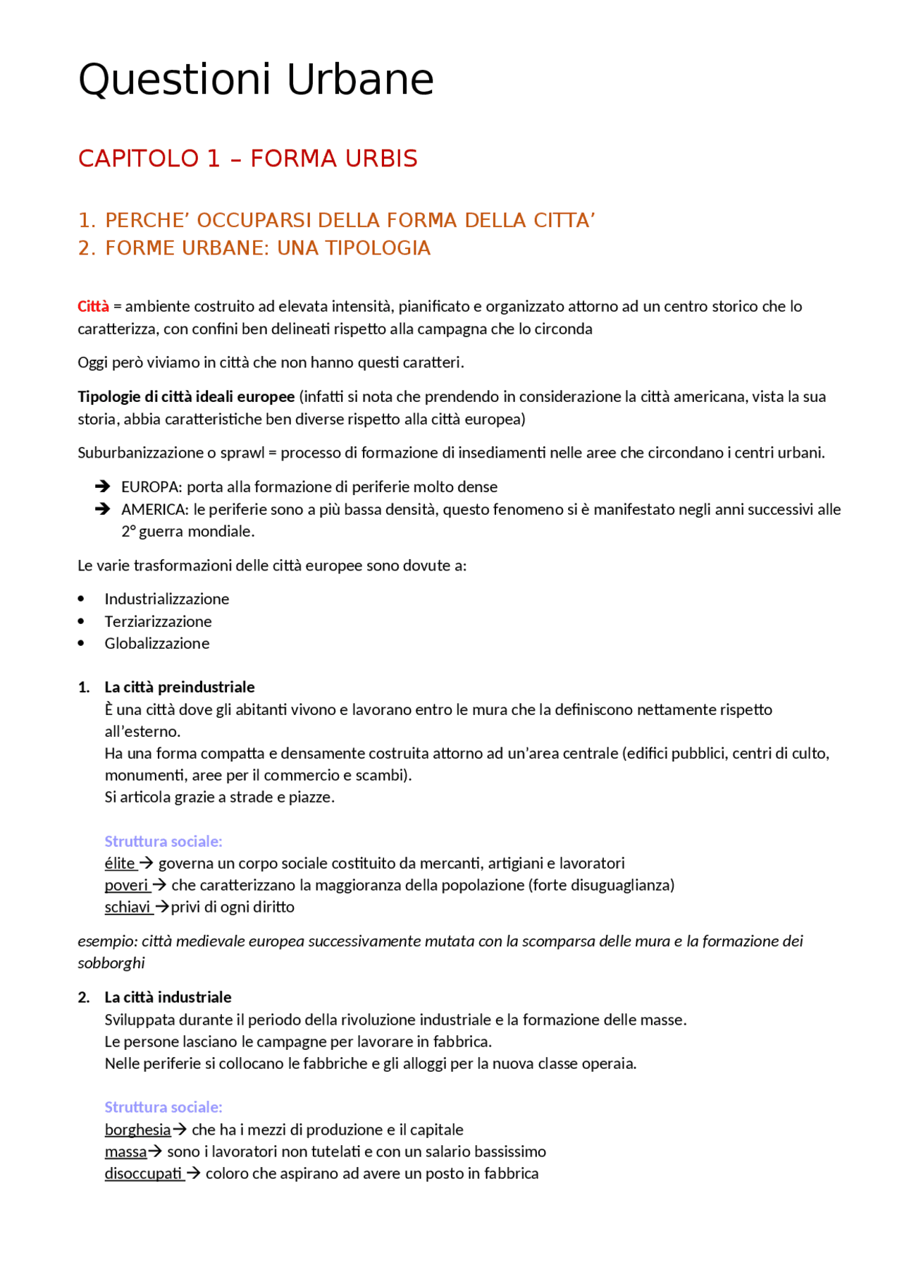 Sociologia Urbana Questioni Urbane Docsity