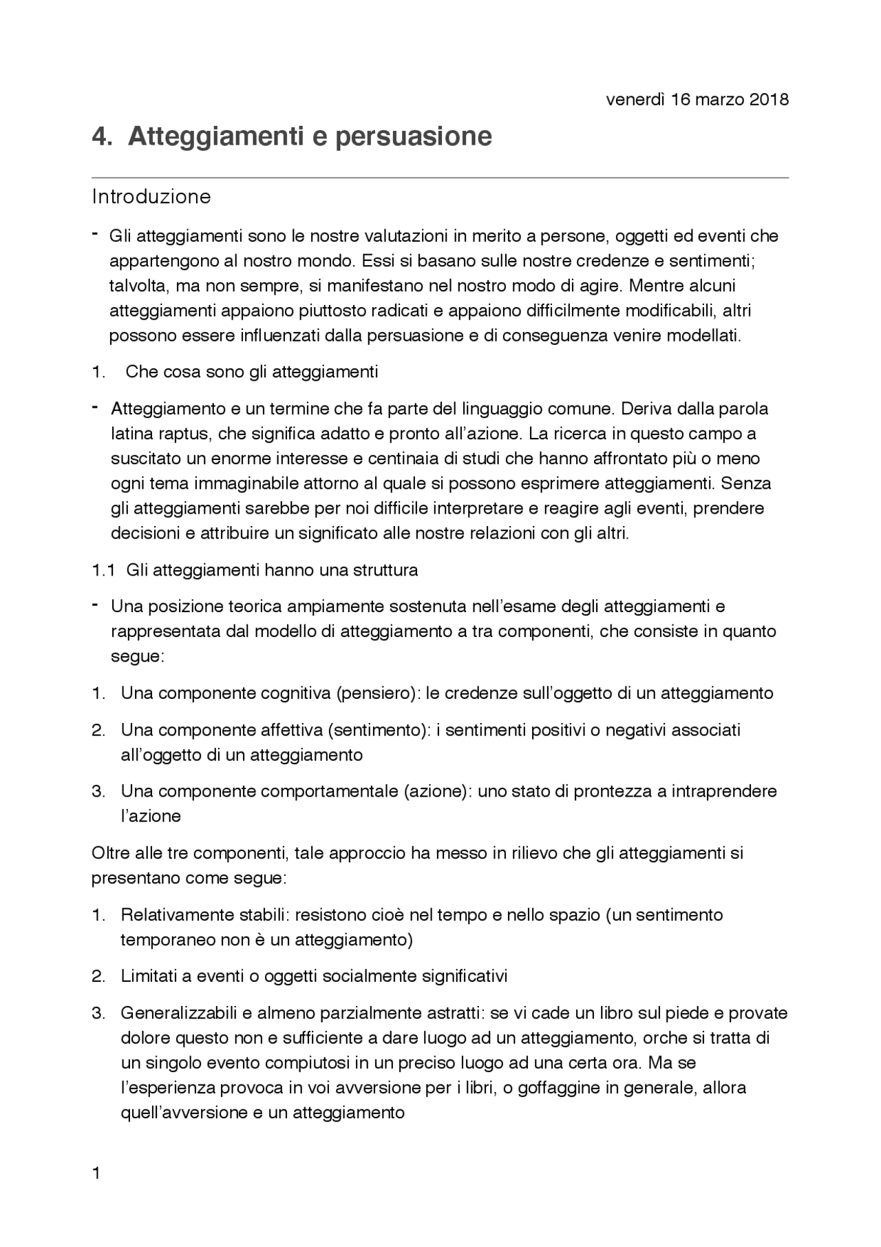 Atteggiamenti E Persuasione Appunti Di Sociologia Docsity