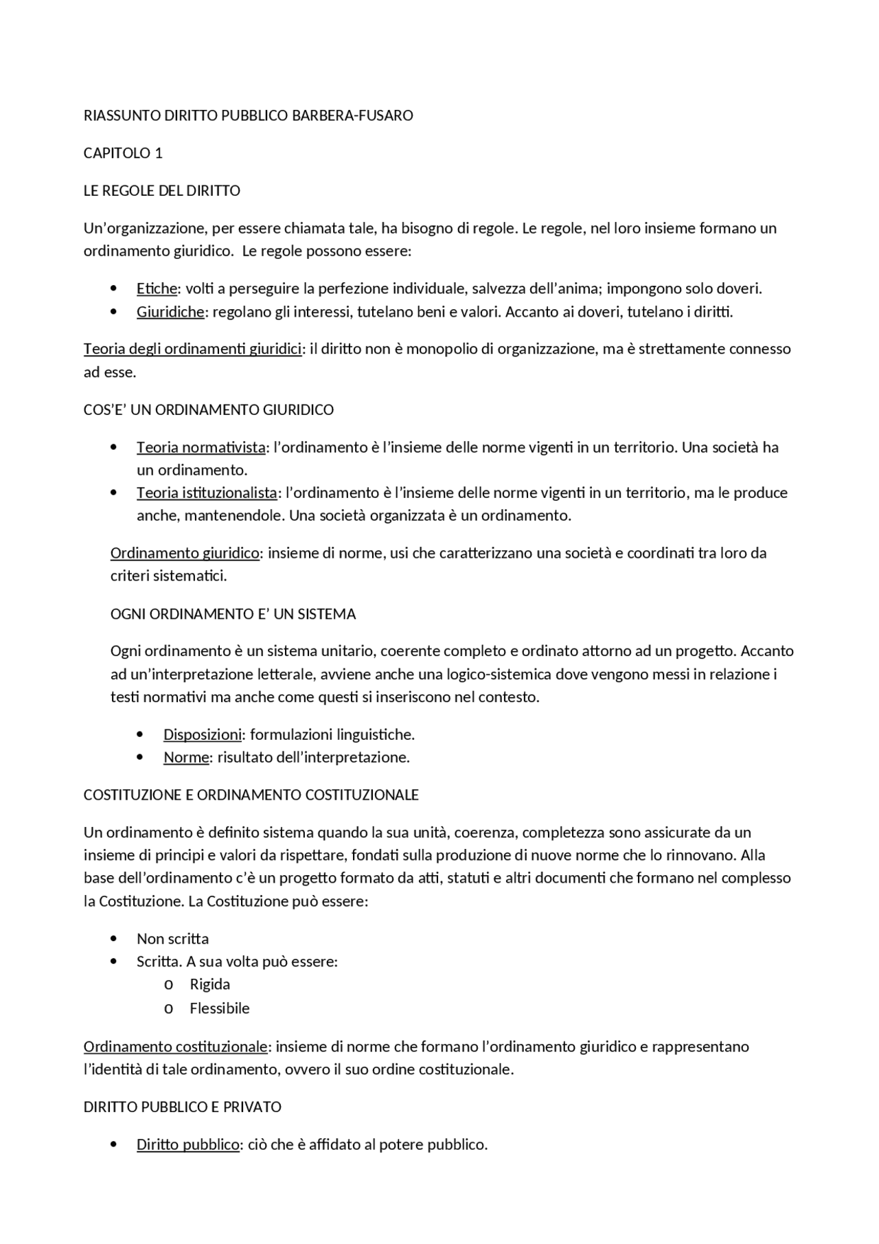 Riassunto Diritto Pubblico Docsity