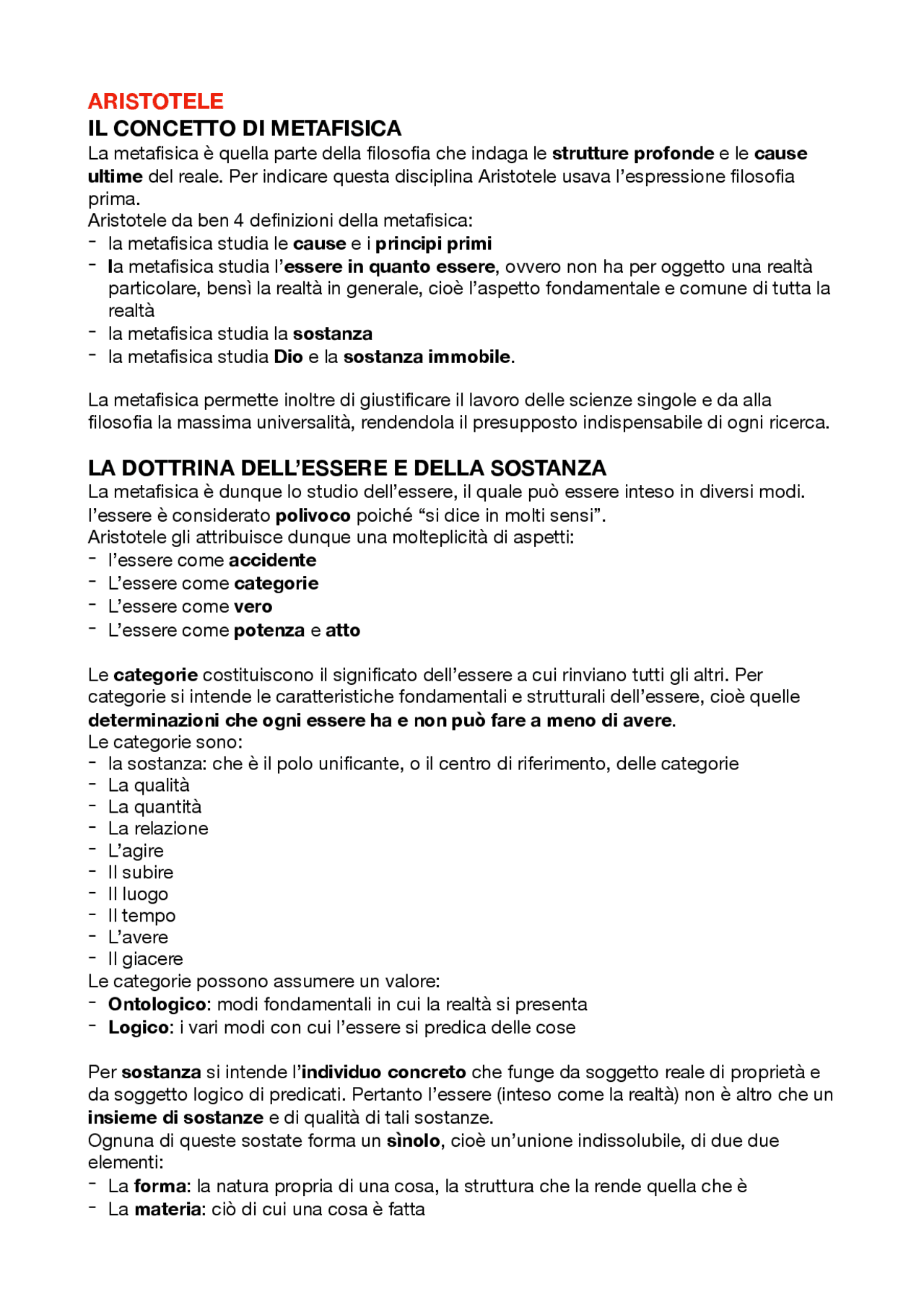 Aristotele Il Filosofo Docsity