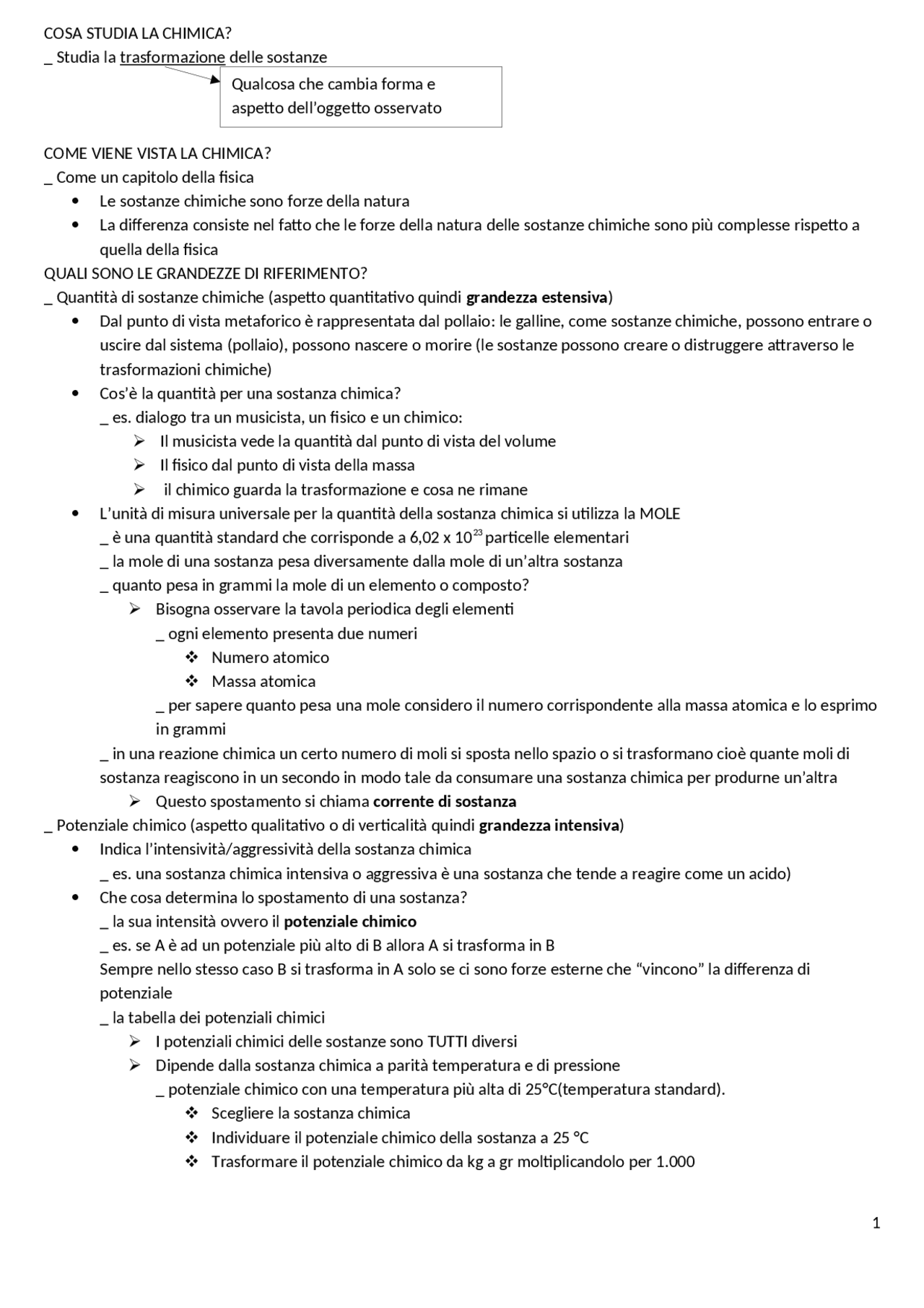 Appunti Chimica Scienze Della Formazione Primaria Docsity