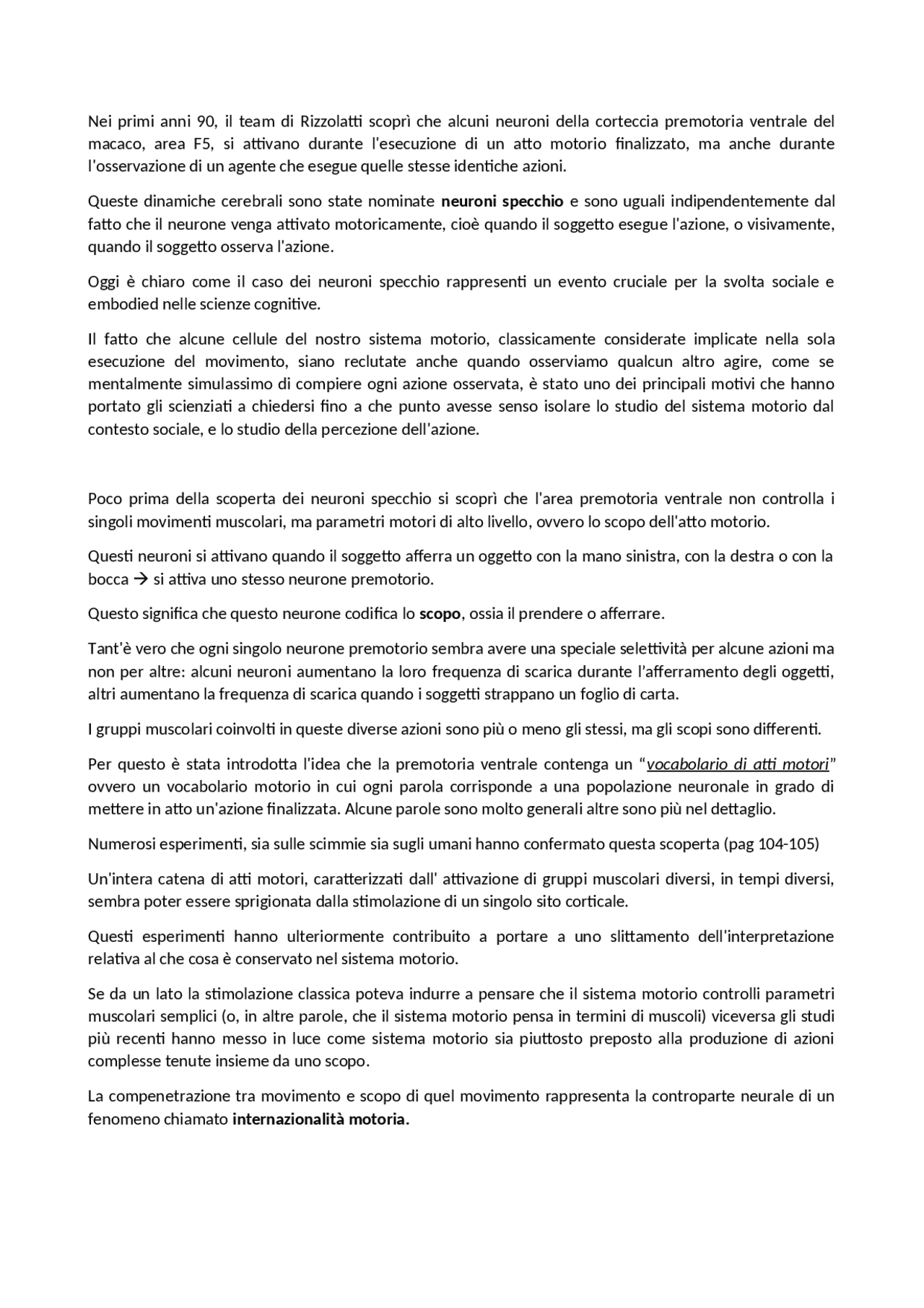 Sintesi Capitolo 4 Cervello In Azione Docsity