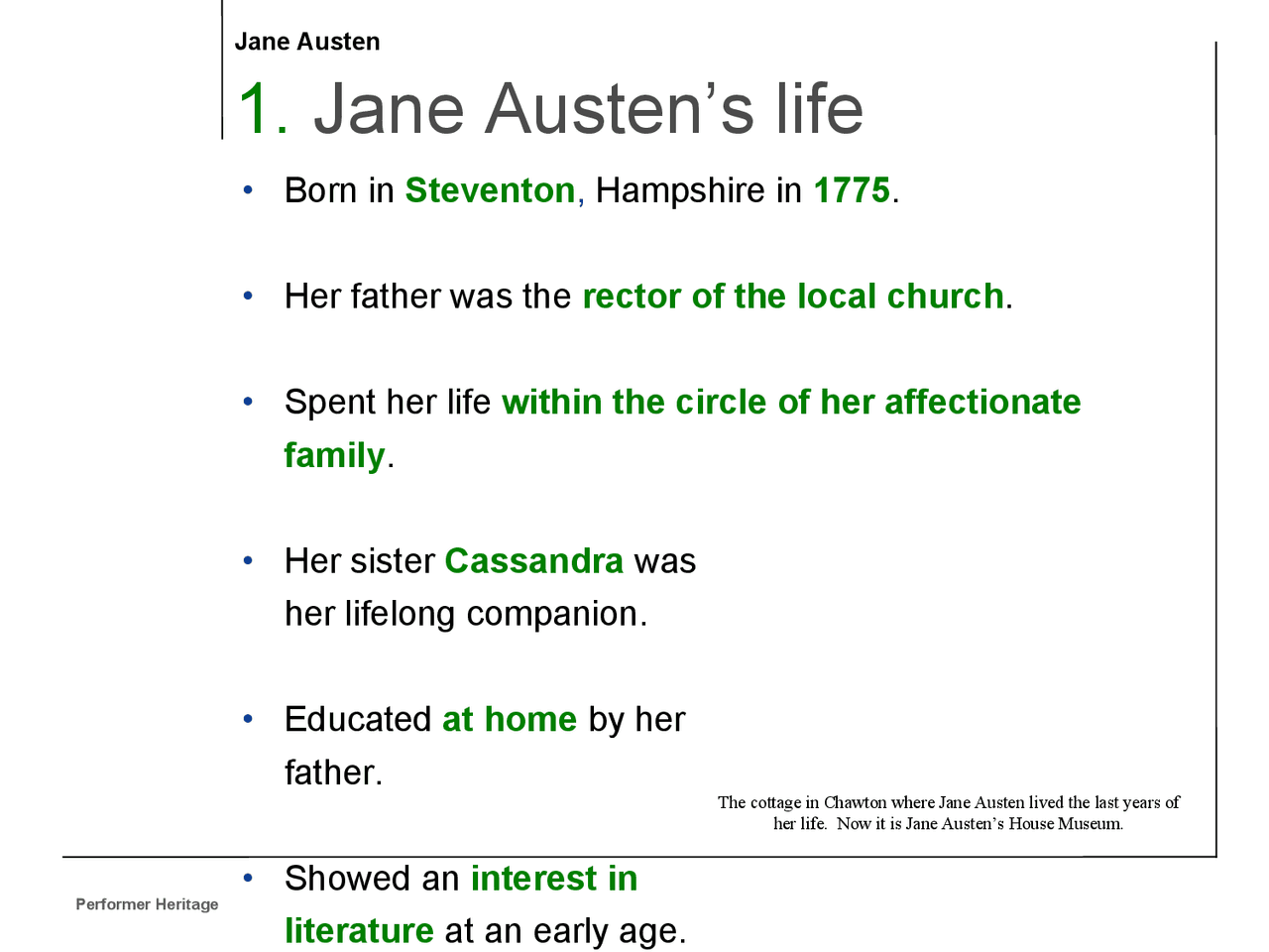 Jane Austen Slides Riassuntive Docsity