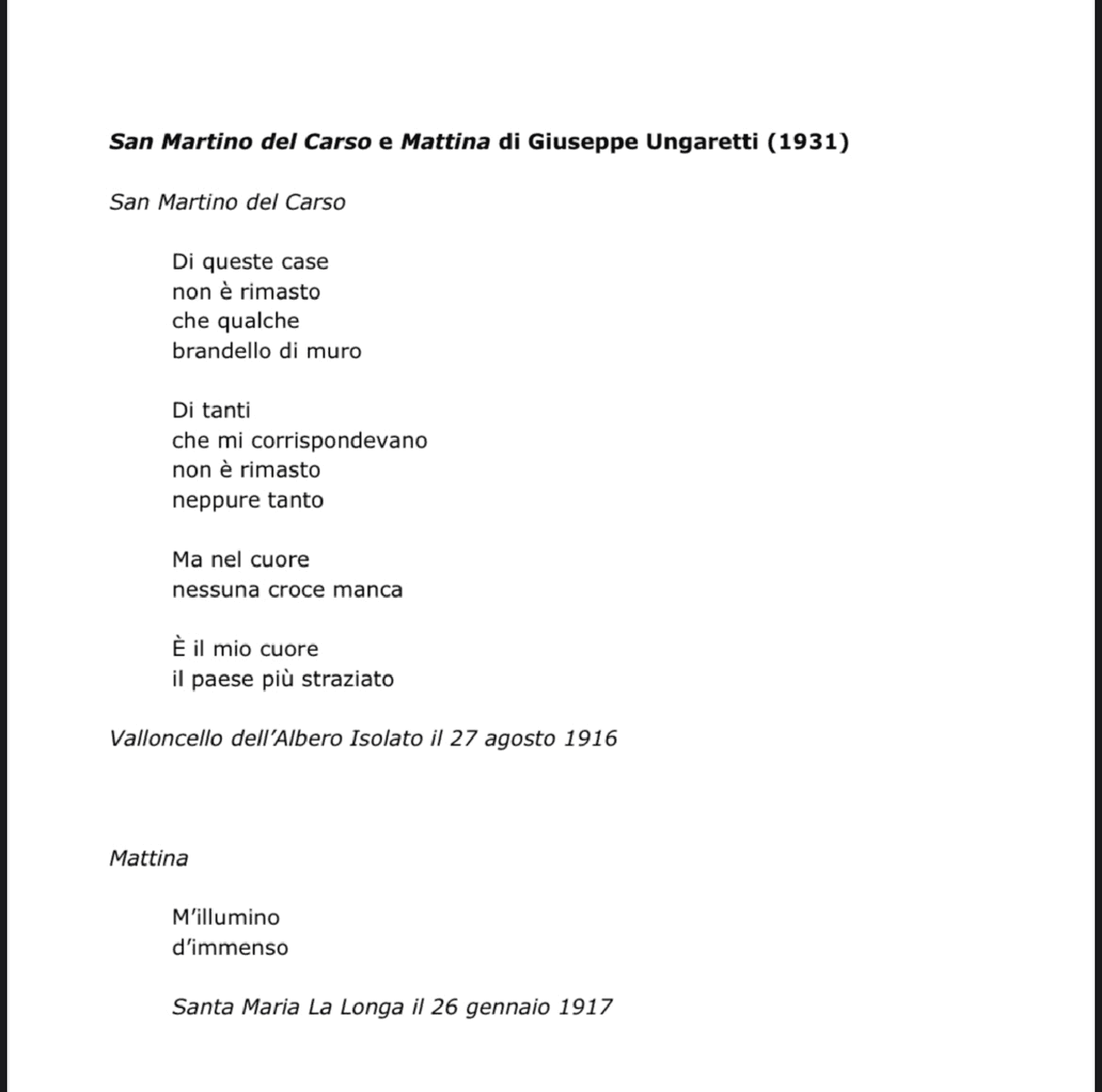 Poesie Di Ungaretti Docsity