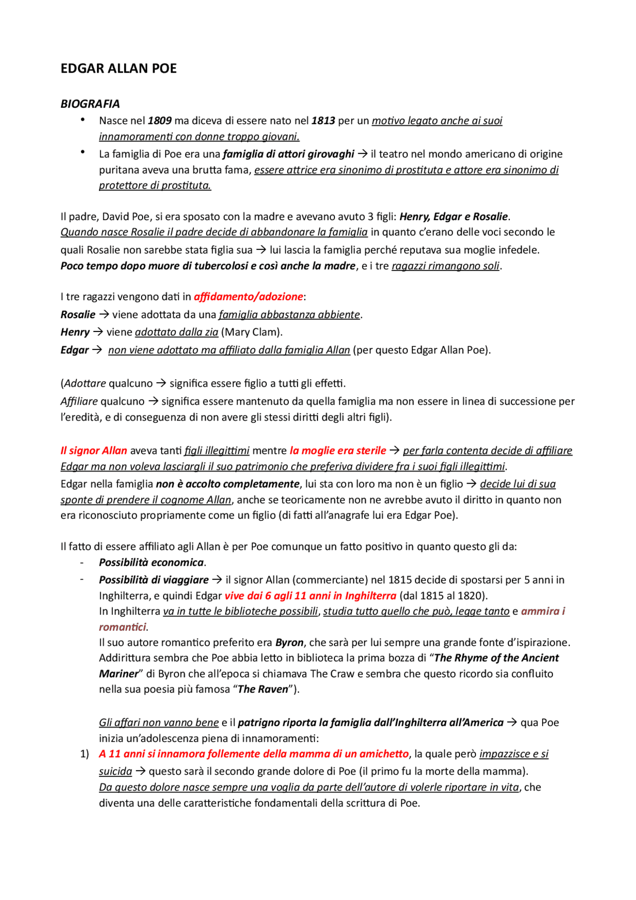 Appunti Letteratura Angloamericana Modulo B Docsity