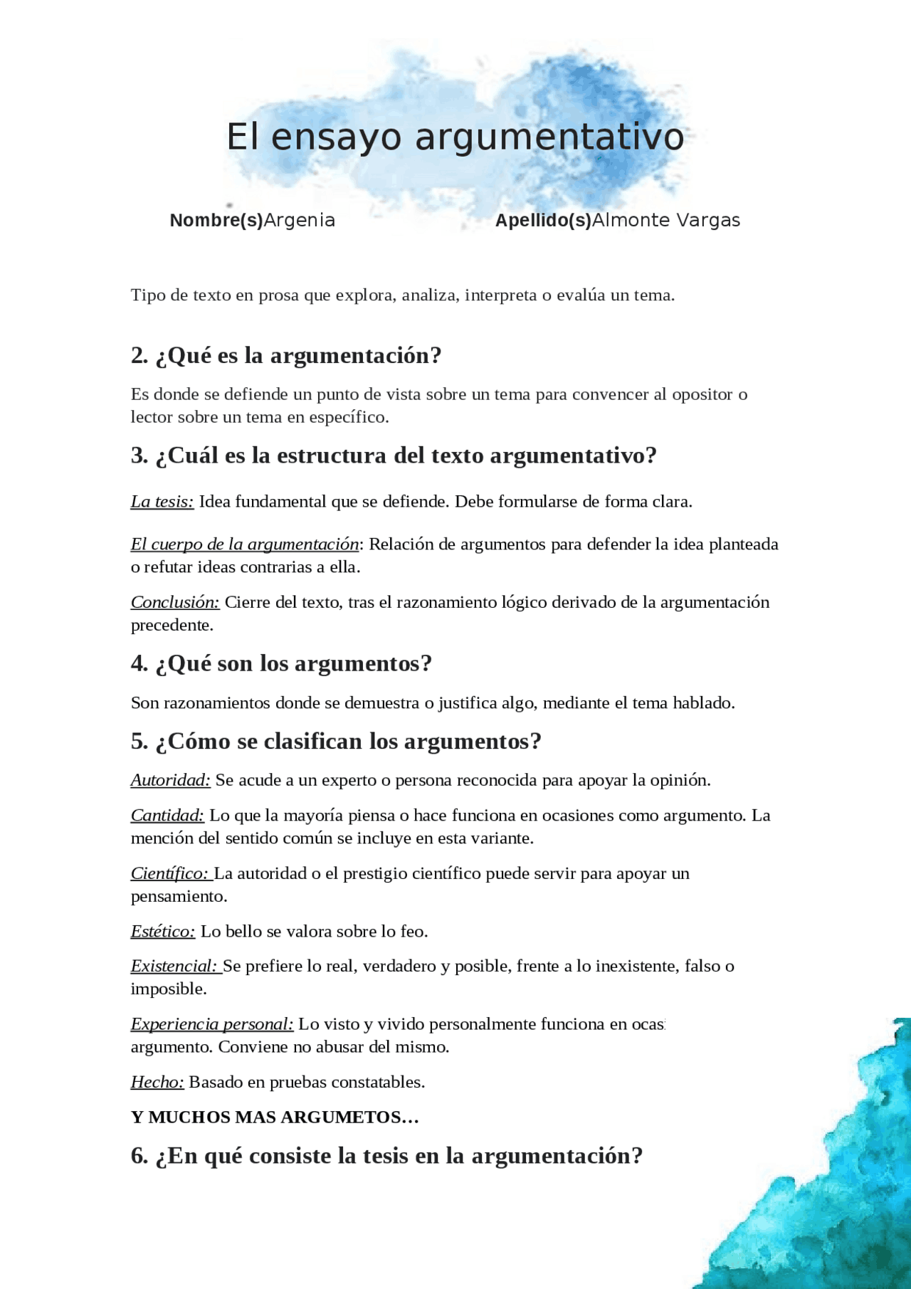 Ensayo Argumentativo Ensayo Argumentativo | Genially
