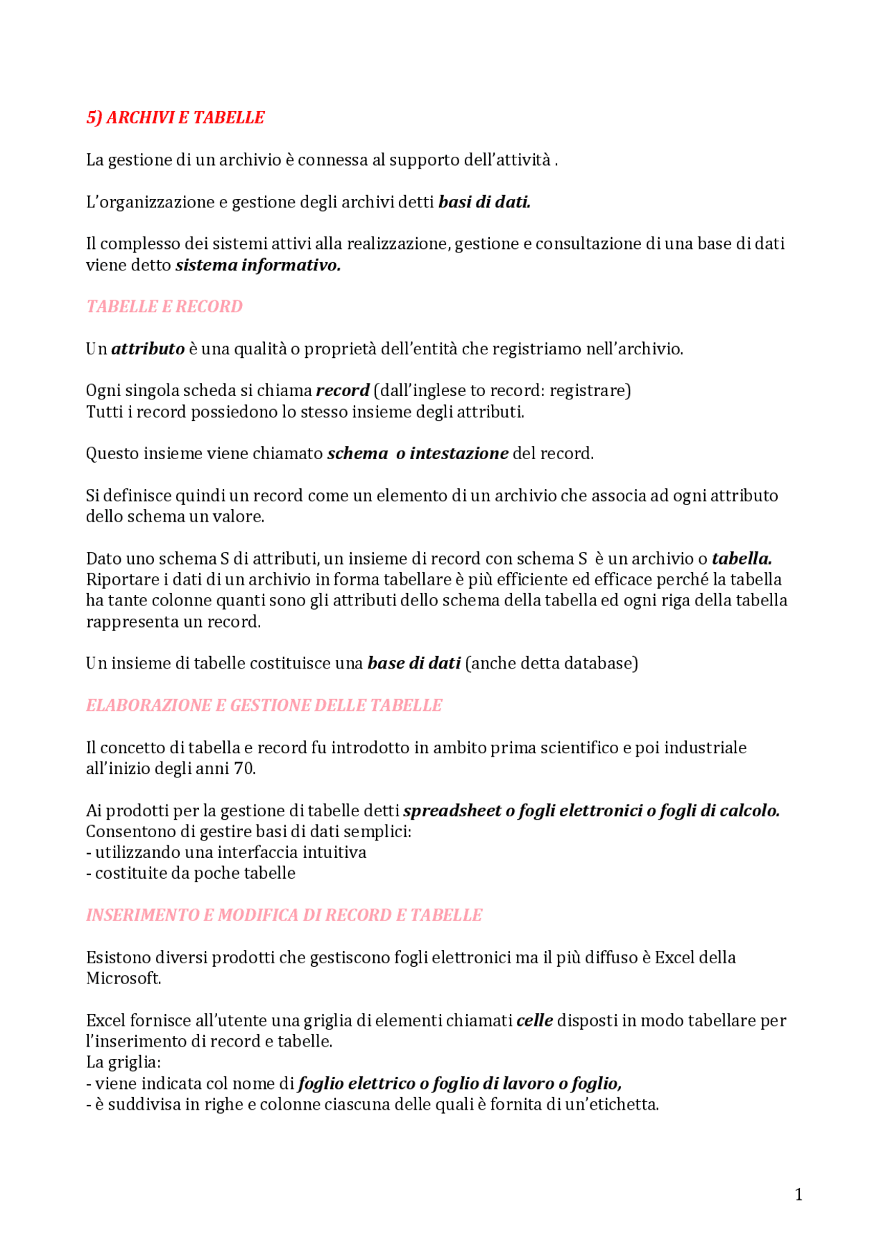 Informatica Di Base Docsity