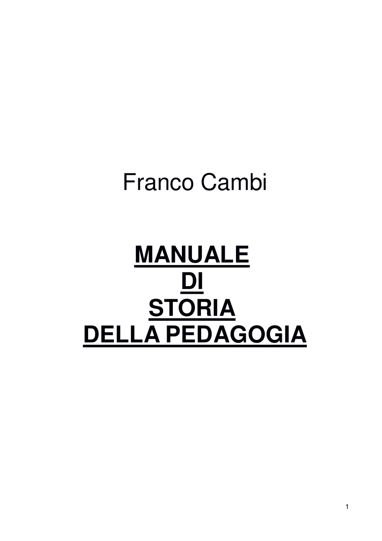 Manuale Di Storia Della Pedagogia Cambi Docsity