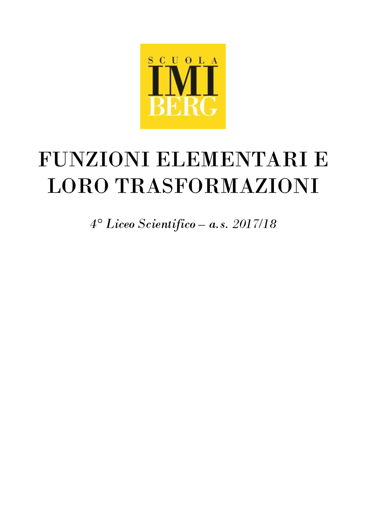 Le funzioni in matematica per licei - Docsity